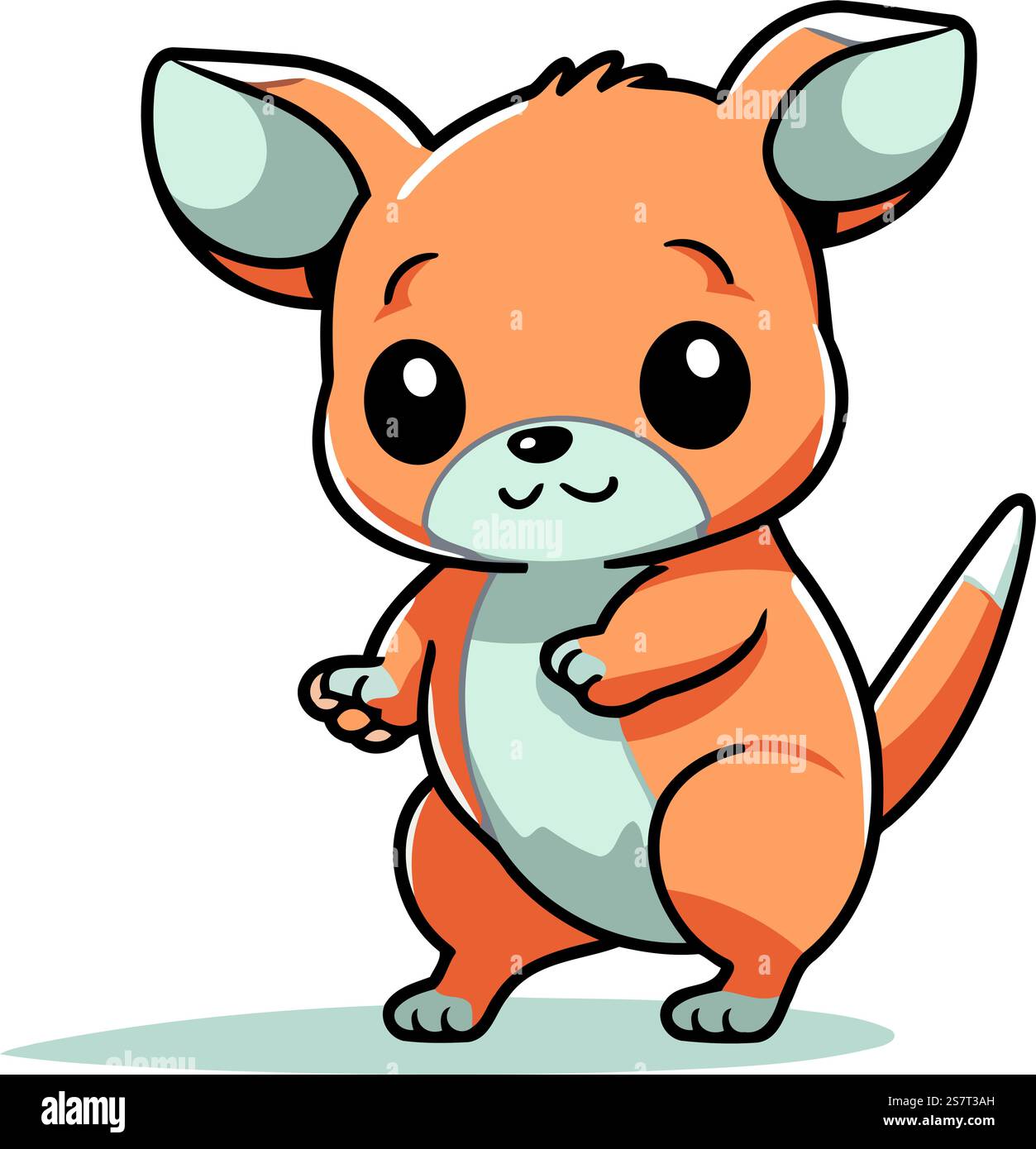 Cute little cartoon dog isolated on white background. Vector ...