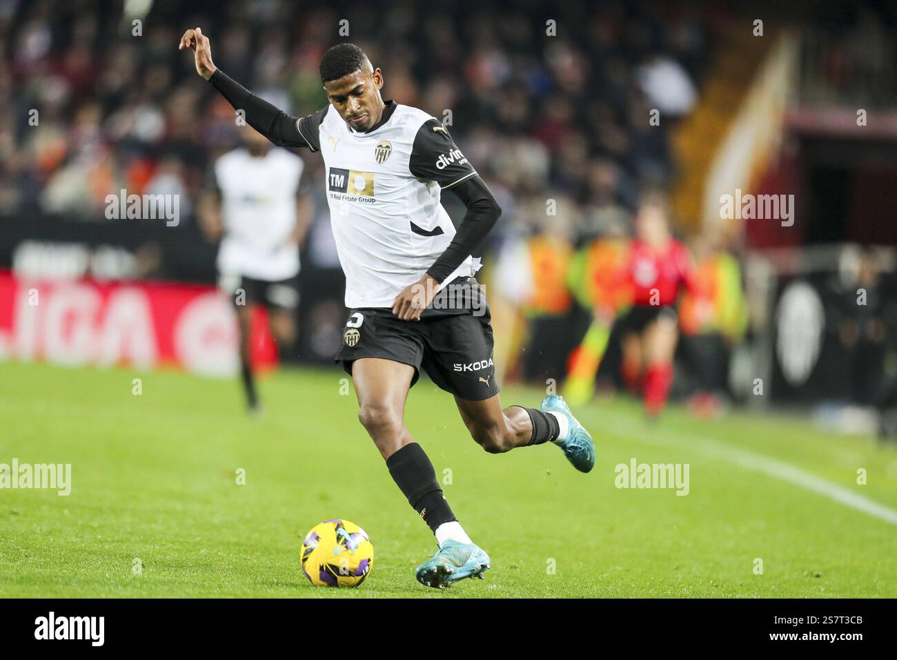 Cristhian Mosquera of Valencia during the Spanish championship La Liga ...