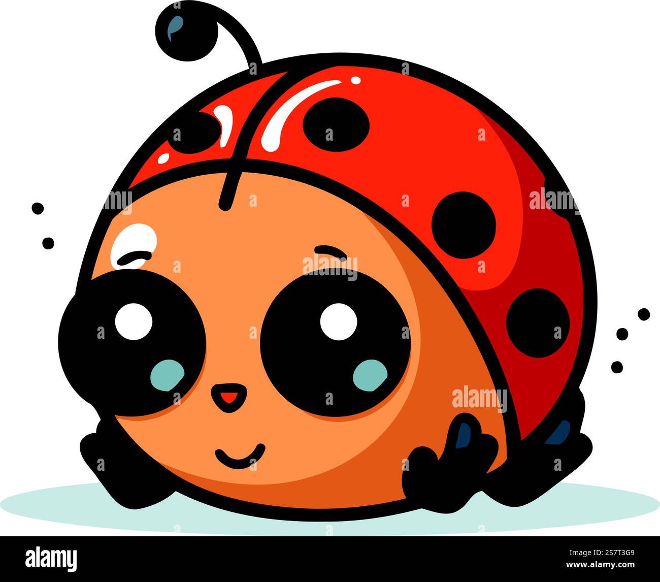 Cute ladybug. Vector illustration in cartoon style. Isolated on white ...