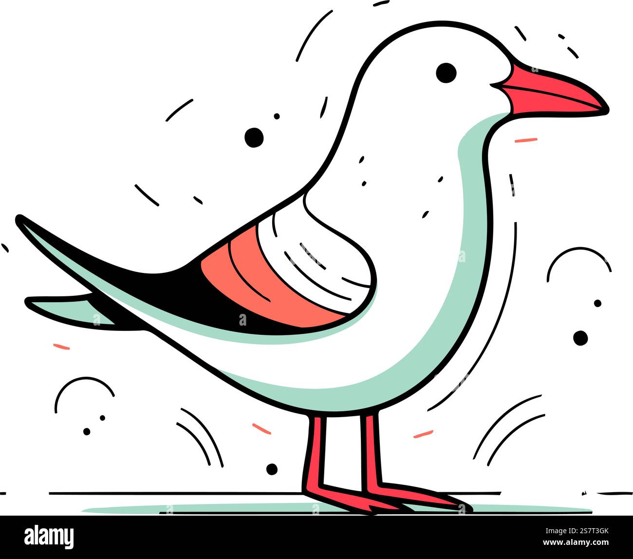 Cute seagull. Vector illustration. Isolated on white background Stock ...