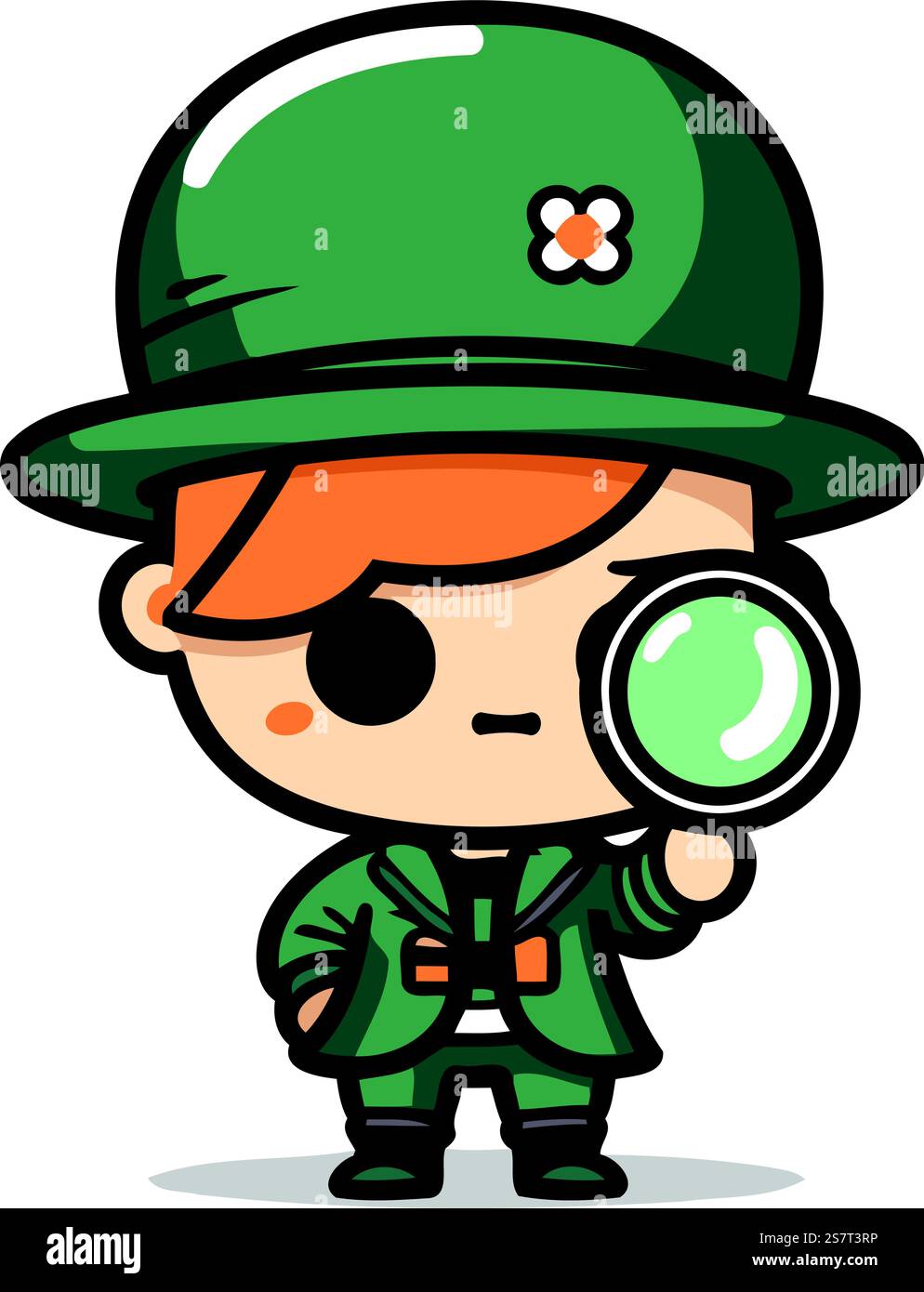 Explorer Cute Army Cartoon Mascot Character Vector Illustration Stock ...