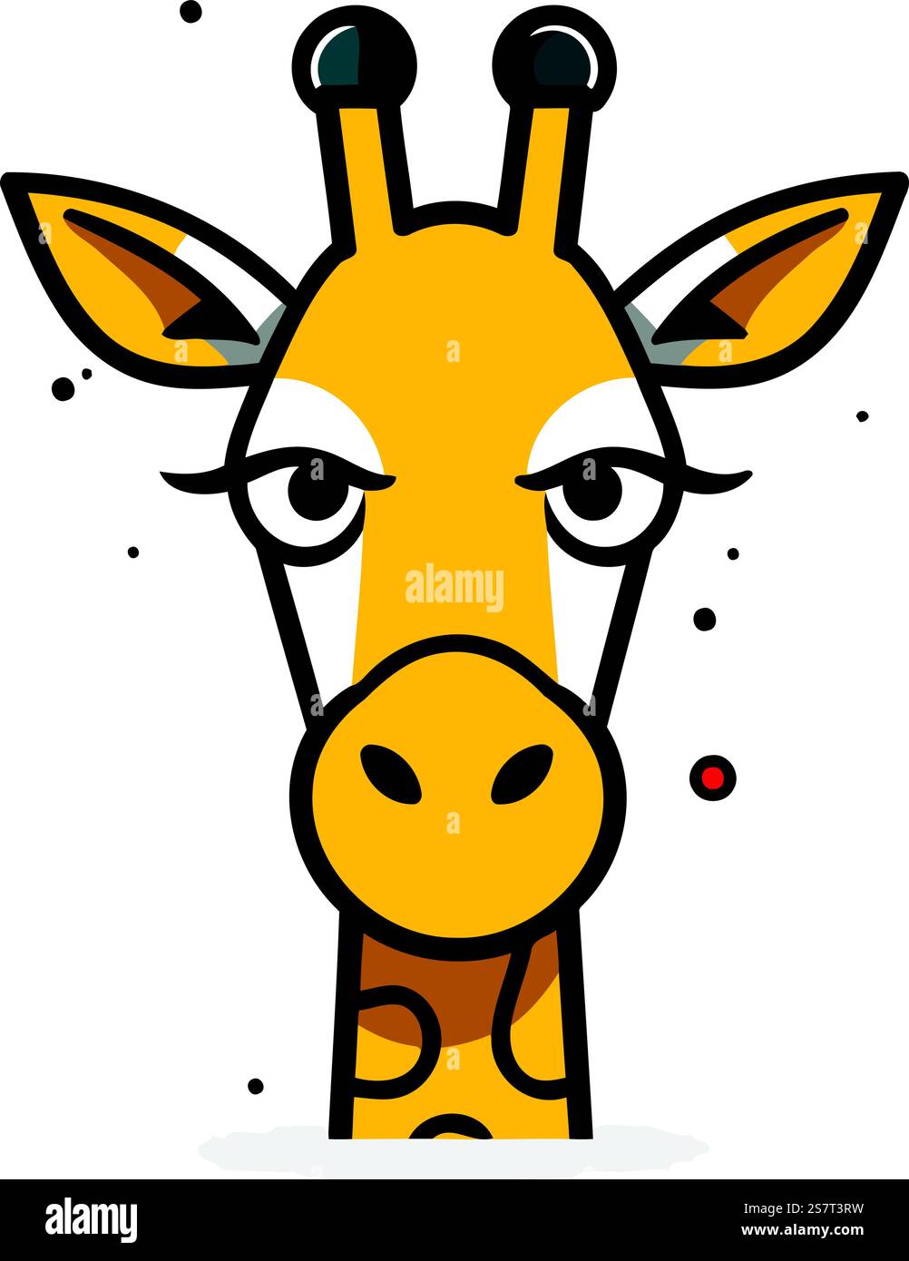 Giraffe face. Cute cartoon character. Vector illustration Stock Vector ...