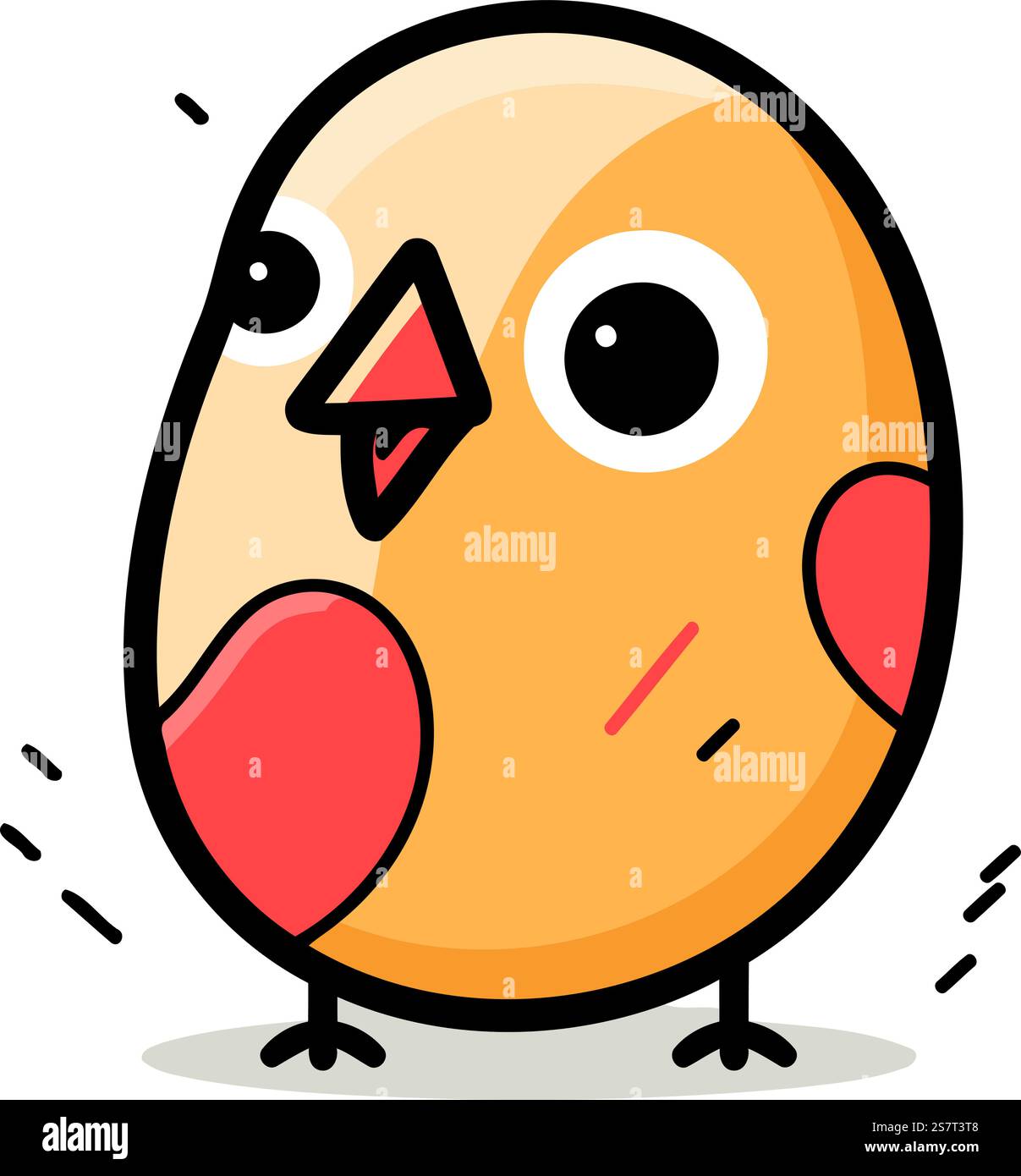 Vector illustration of cute little chick in cartoon style. Isolated on ...
