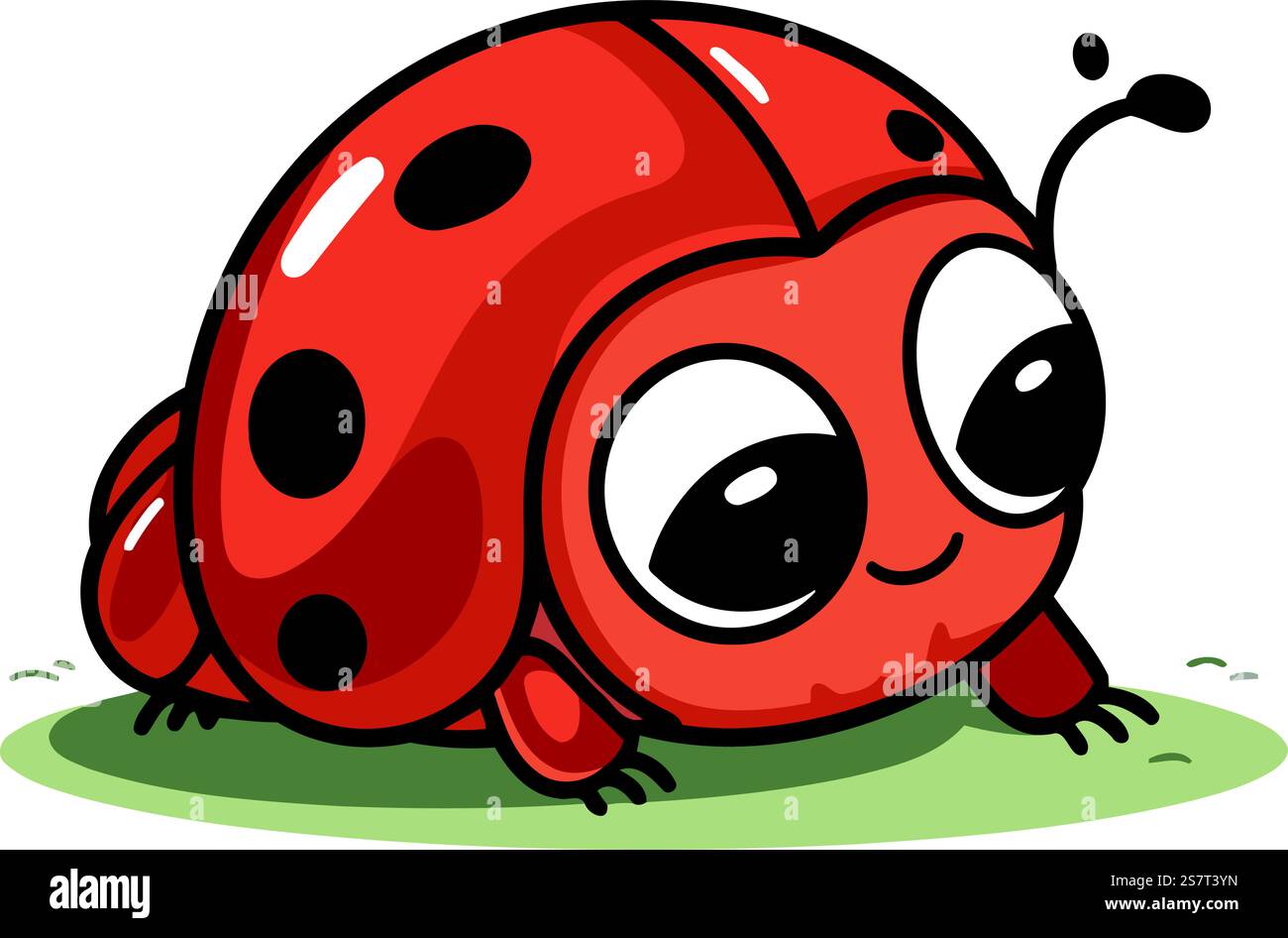 Cartoon ladybug isolated on white background. Cute vector illustration ...