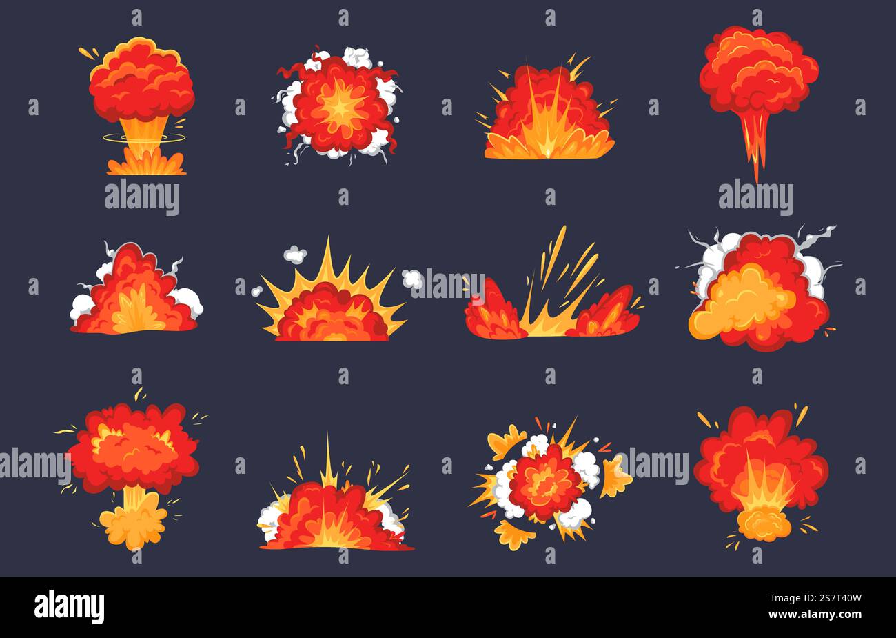 Cartoon bomb wave explosion, detonation and boom effect. Power symbol, superhero comic blast ...