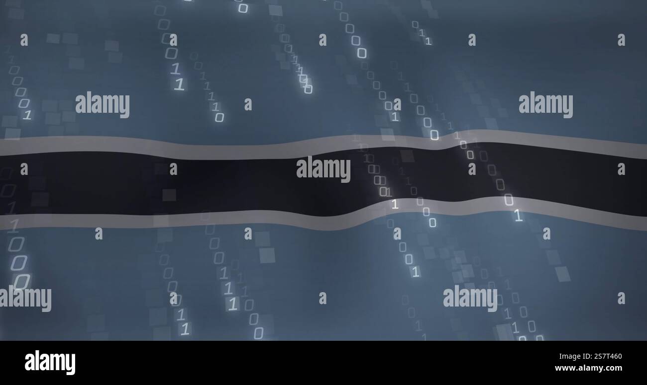 Image of financial data processing over flag of botswana Stock Photo - Alamy