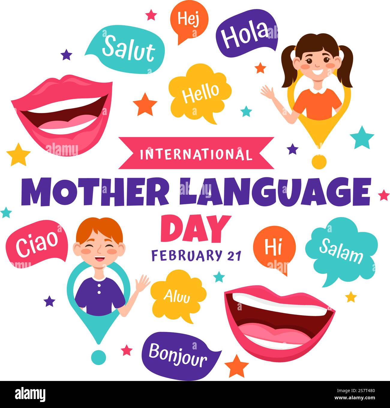 International Mother Language Day Vector Illustration on February 21 ...
