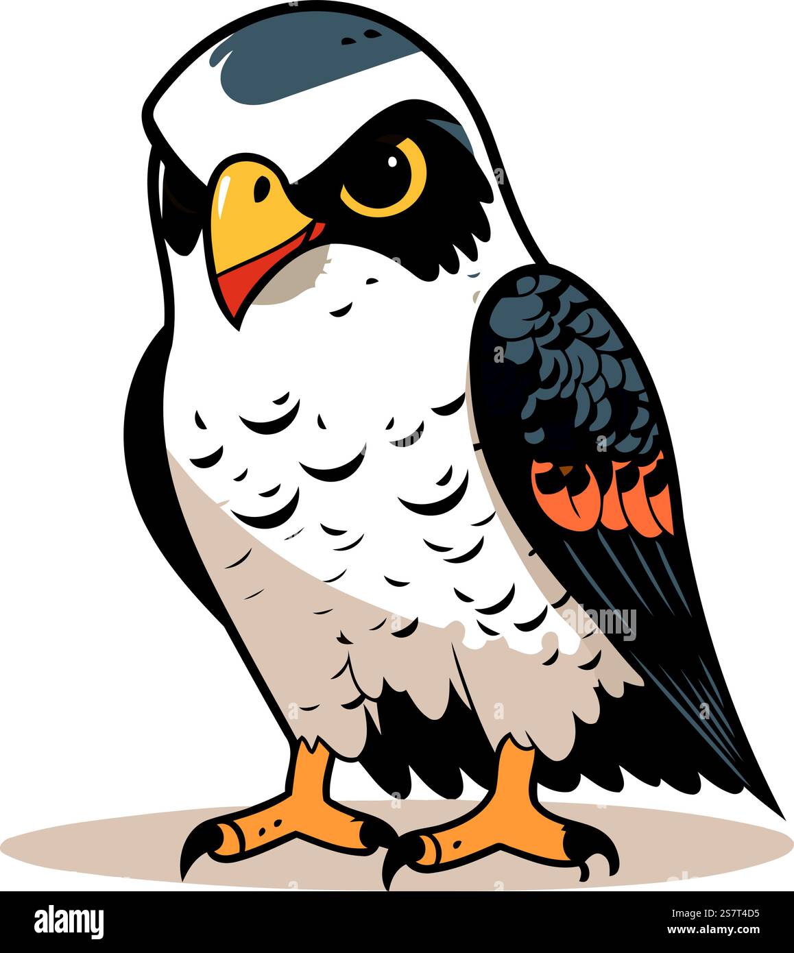 Vector illustration of a hawk on a white background. Side view Stock ...