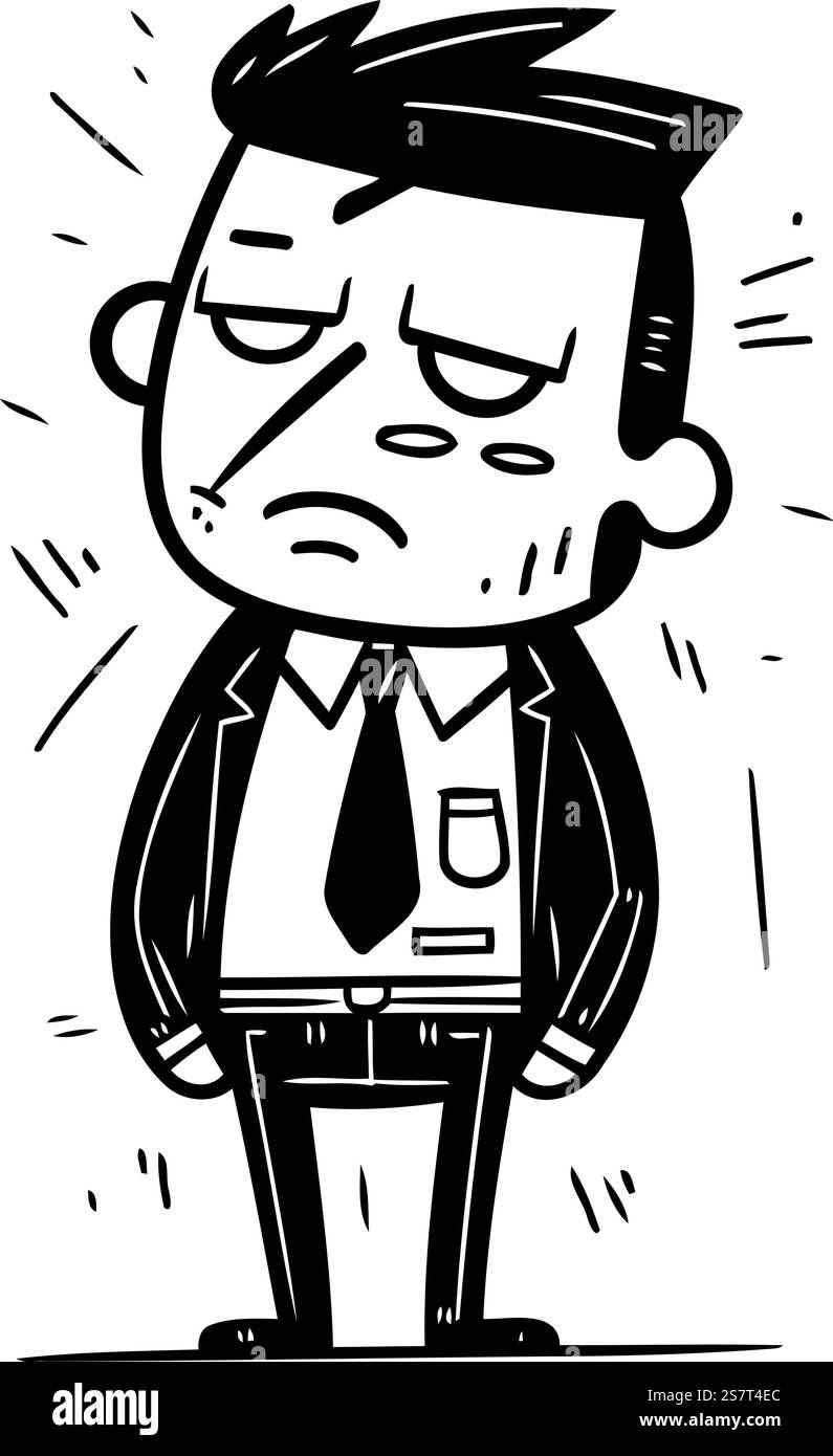 Cartoon character in suit Black and White Stock Photos & Images - Alamy