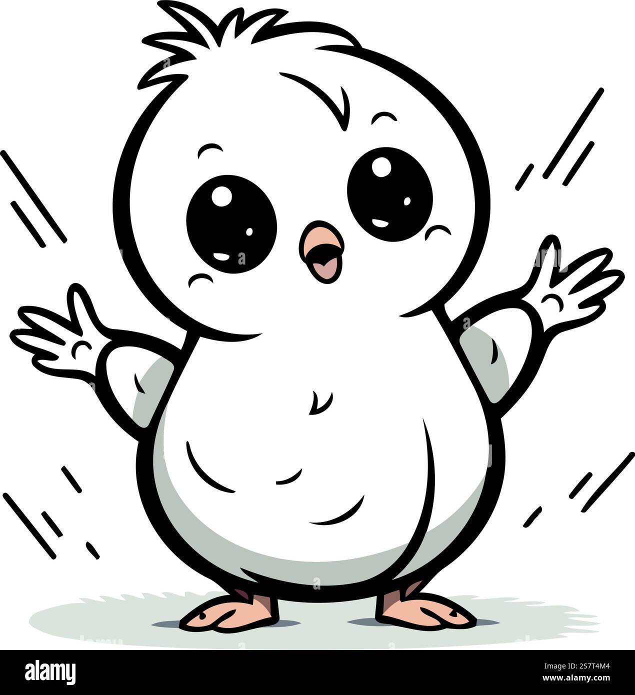 Illustration of a Cute Baby Chick Waving His Hands Stock Vector Image ...