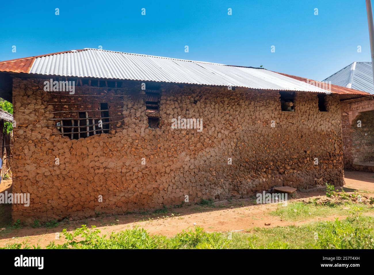 View of houses made from Coral Rocks at a Shirazi Tribe homestead in ...