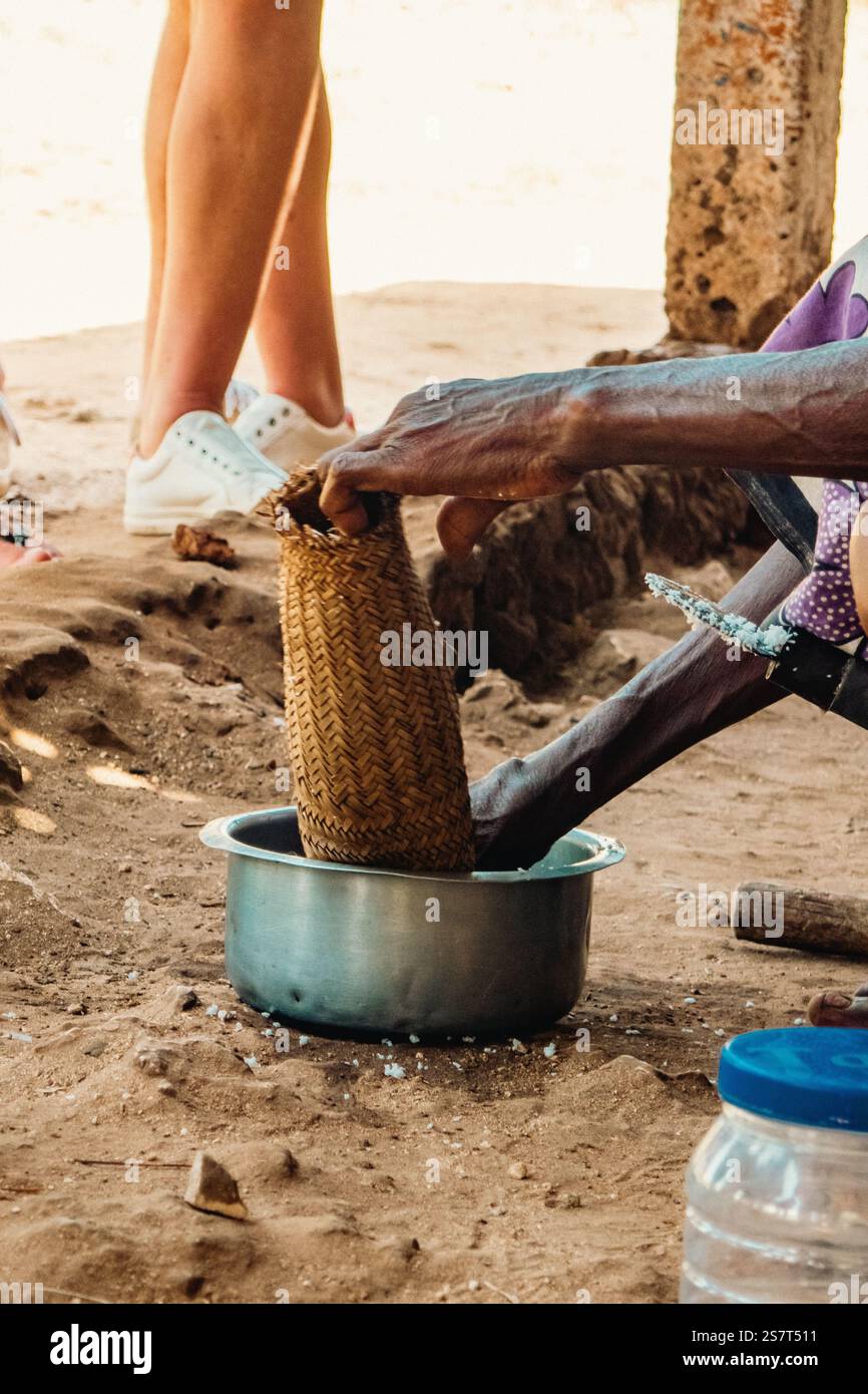 View of aShirazi Tribe woman demonstrating to tourists traditional ...
