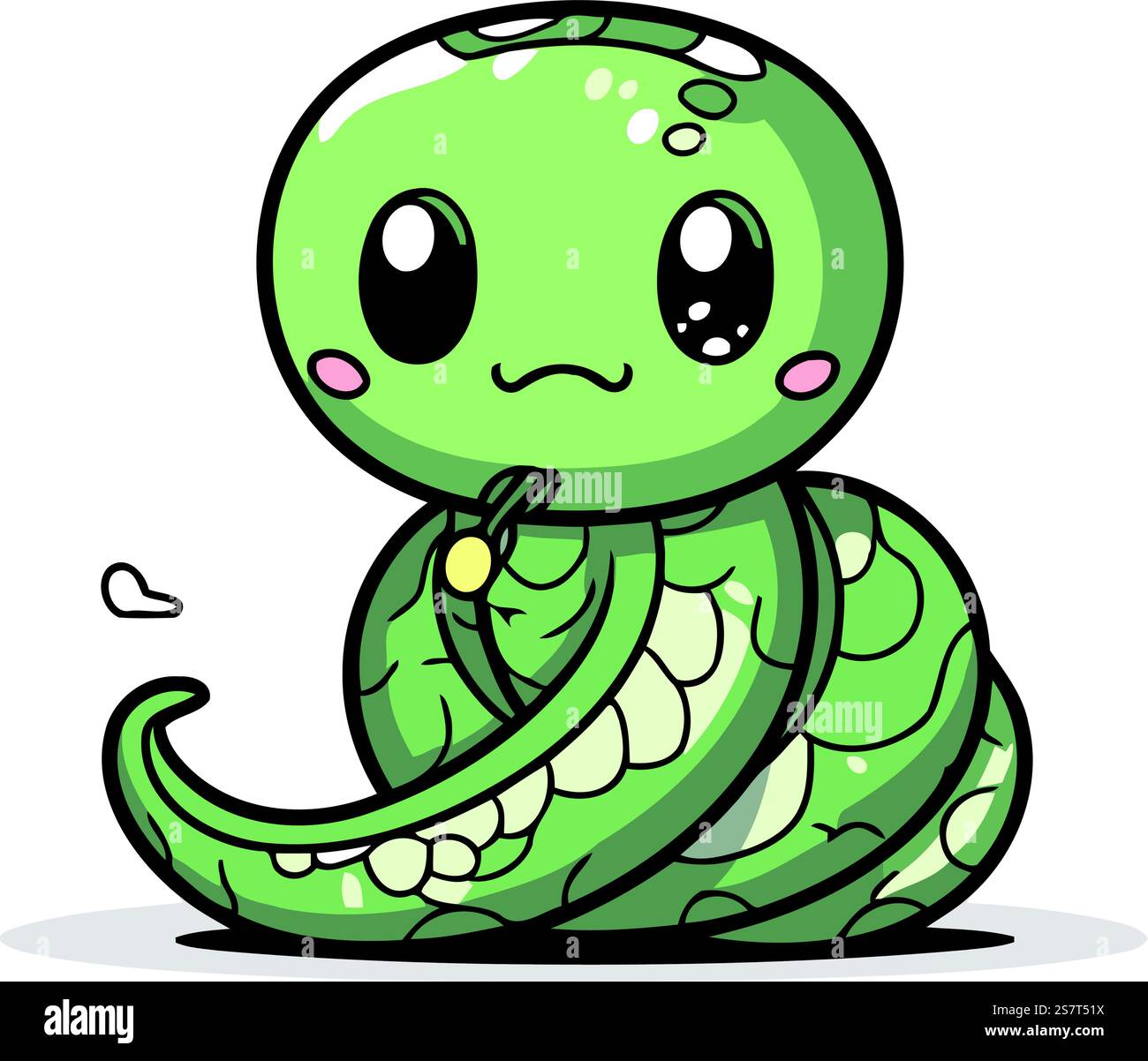 Cute cartoon snake. Vector illustration isolated on a white background ...