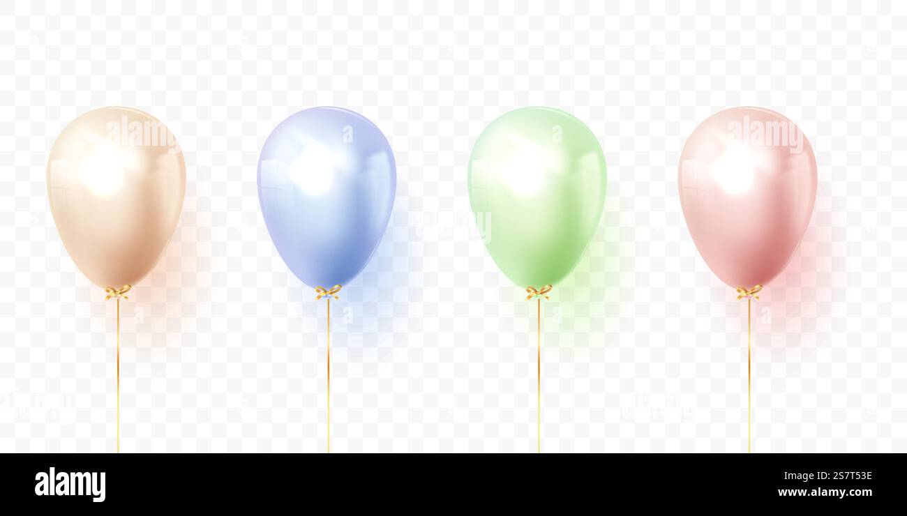 Colorful 3d helium balloon set design for party festival celebration ...