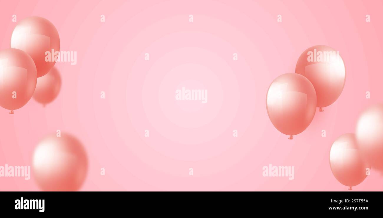 Celebration background with pink balloons for party Virtual design of a ...