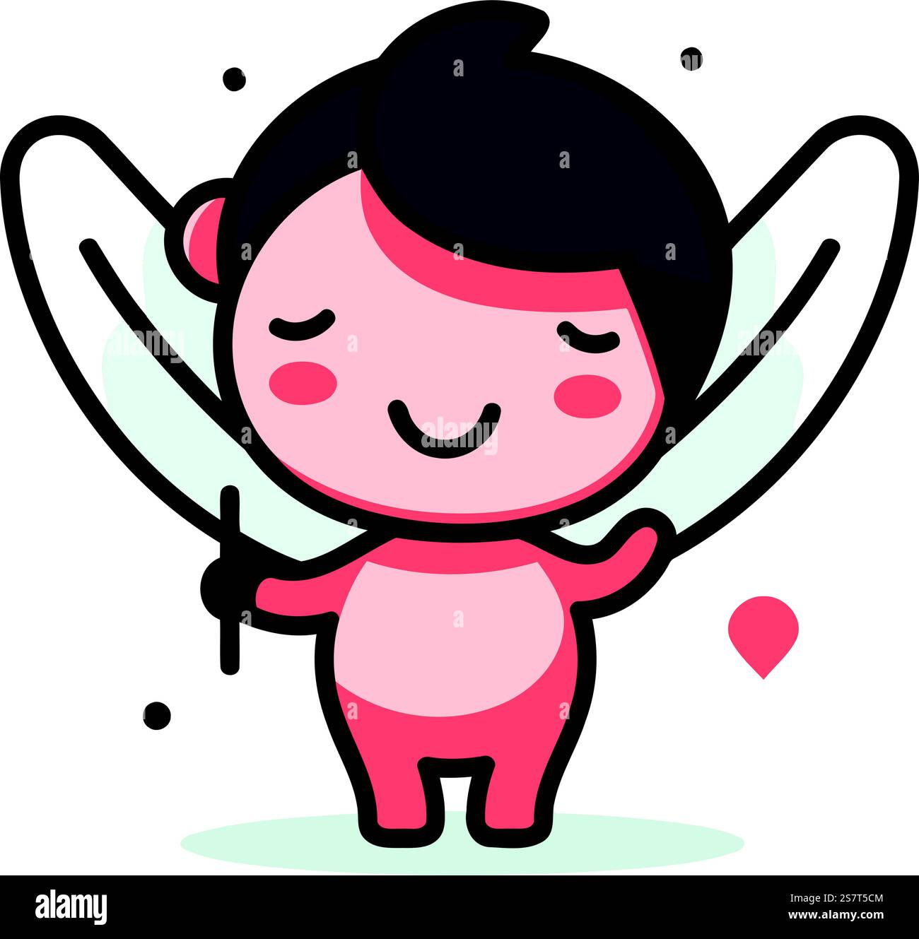 Cute cupid with wings. Vector illustration in cartoon style Stock ...