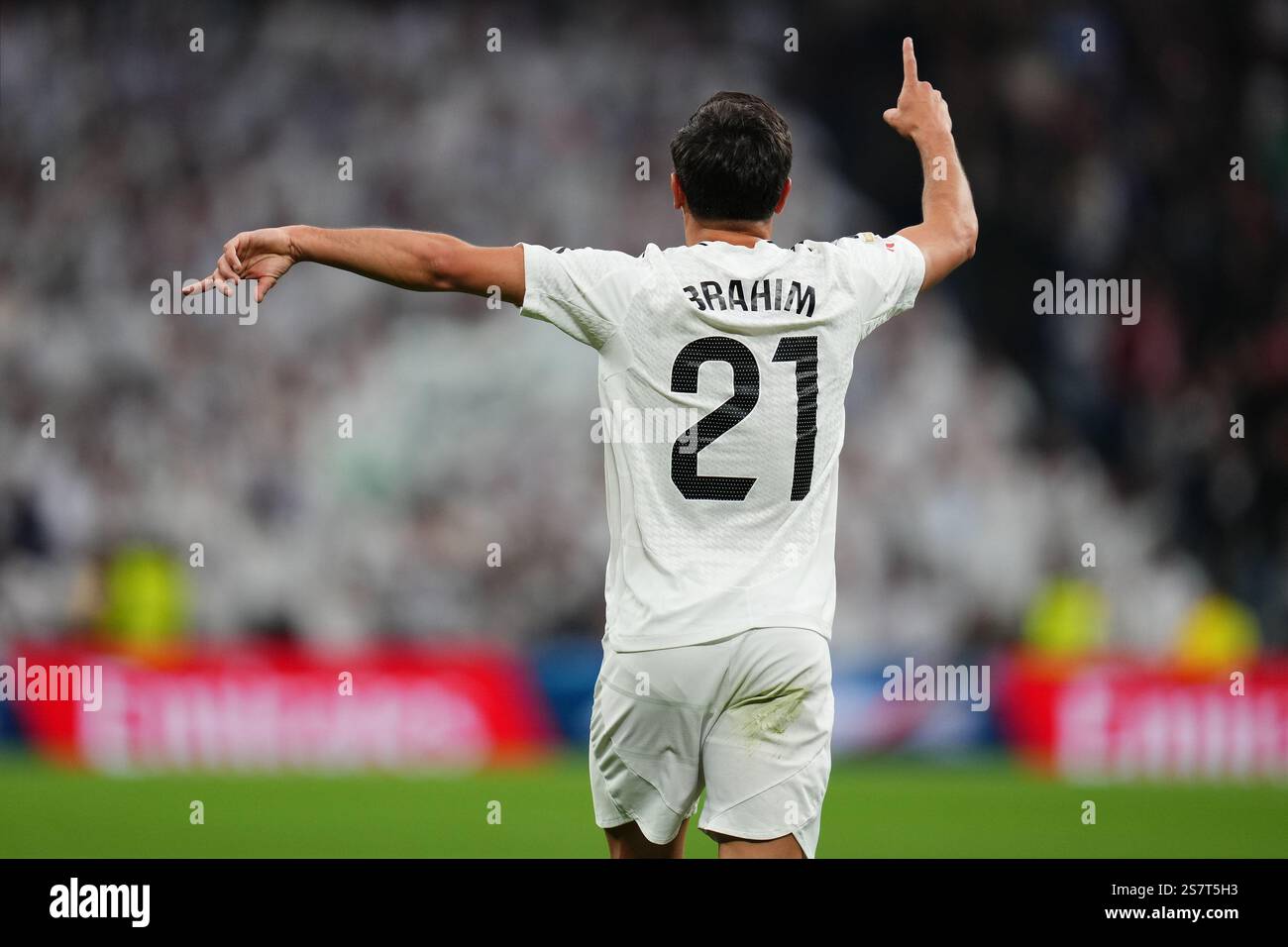 Brahim Diaz of Real Madrid celebrates after scoring goal during the La ...