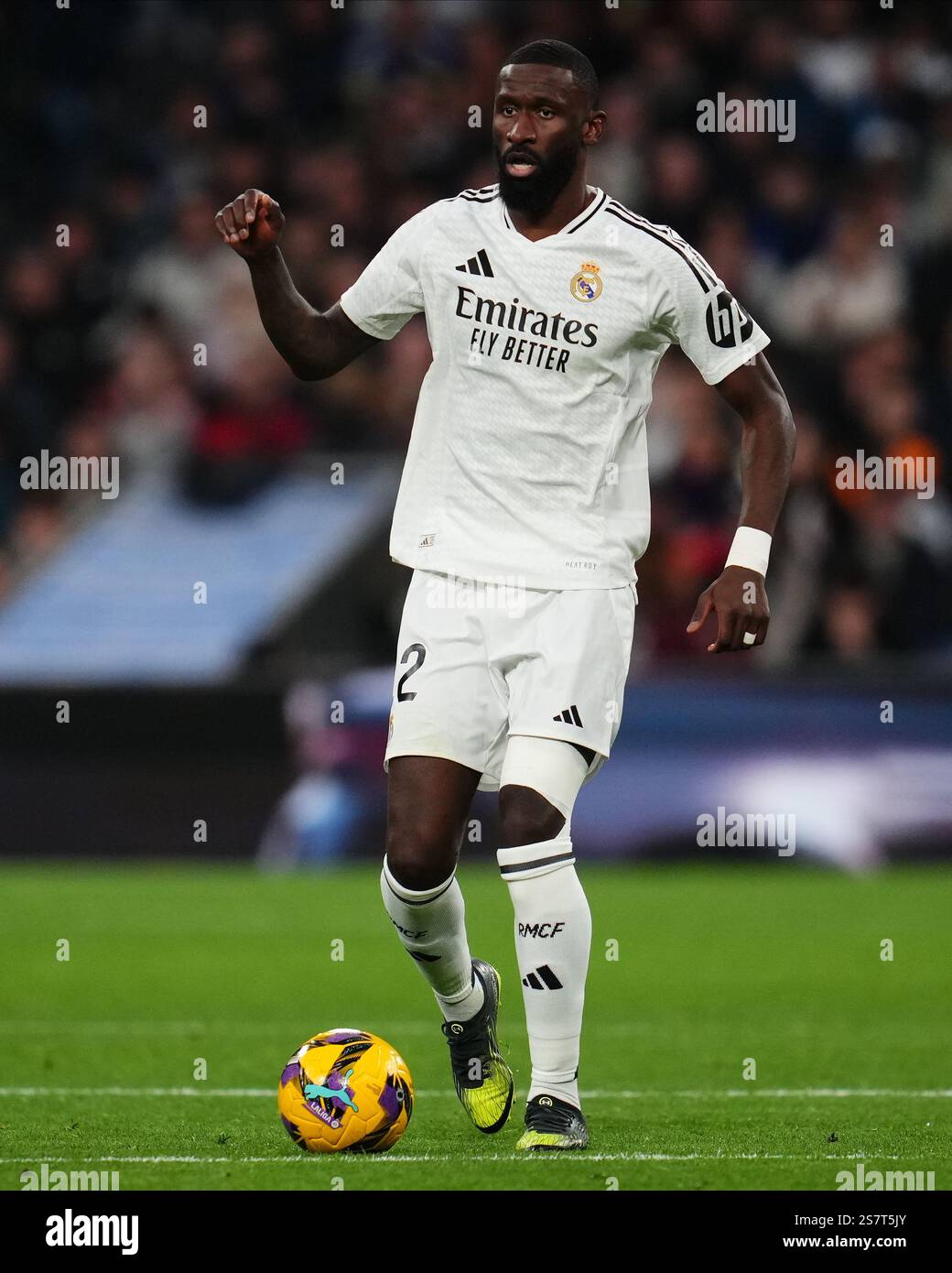 Antonio Rudiger of Real Madrid during the La Liga EA Sports match ...