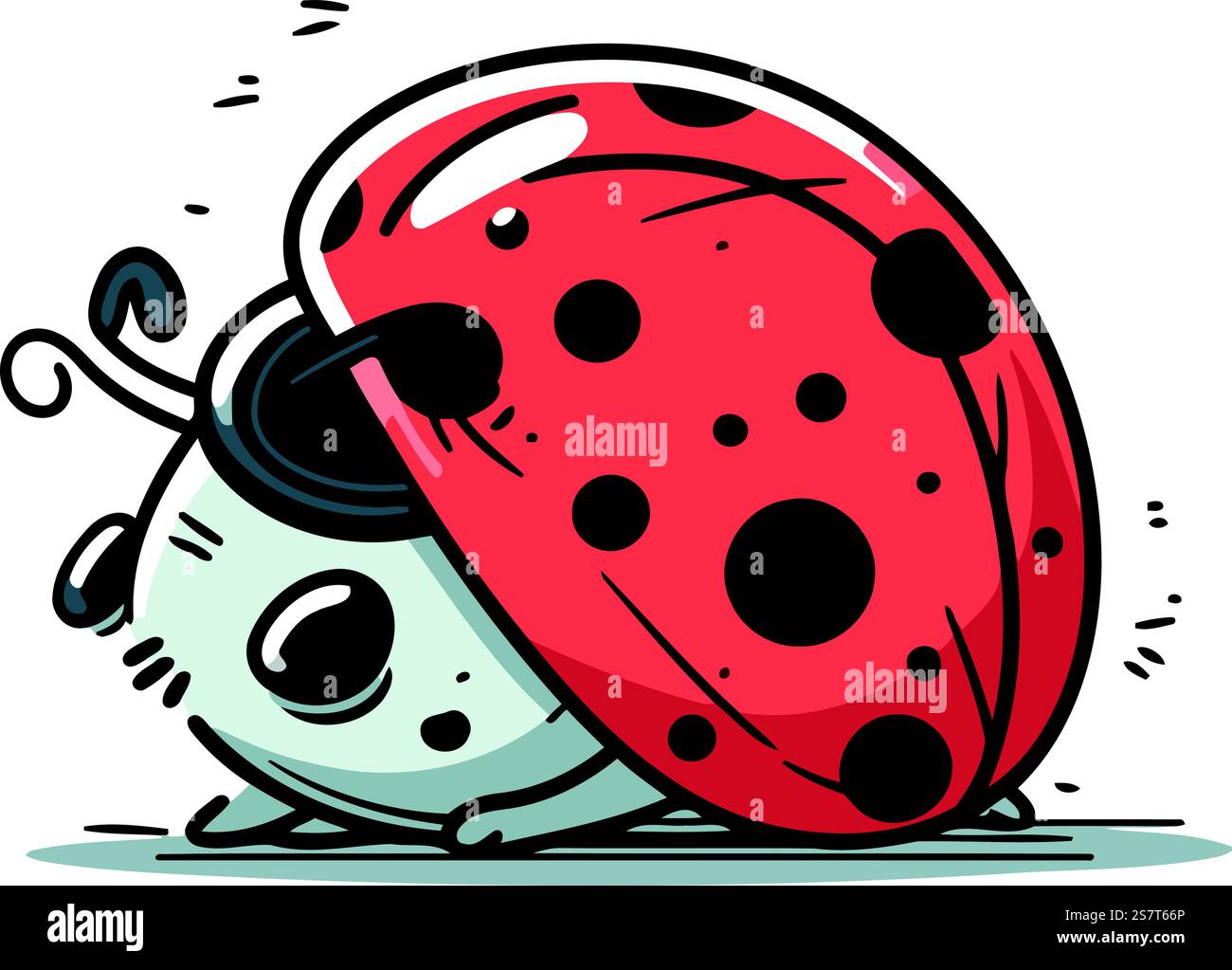 Cartoon ladybug. Cute vector illustration of a ladybug Stock Vector ...