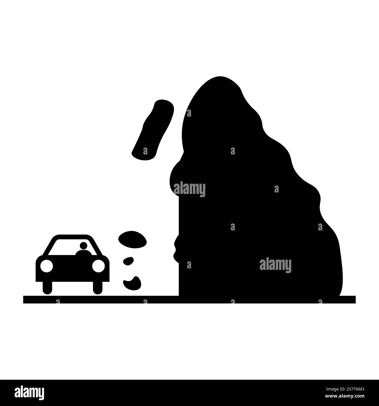 Falling rock sign black Cut Out Stock Images & Pictures - Alamy