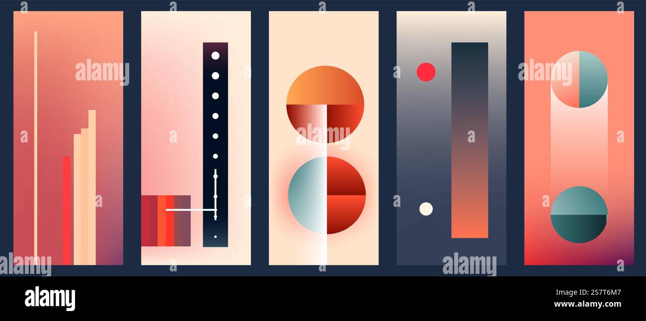 overlapping abstract background color modern geometric elements vector ...