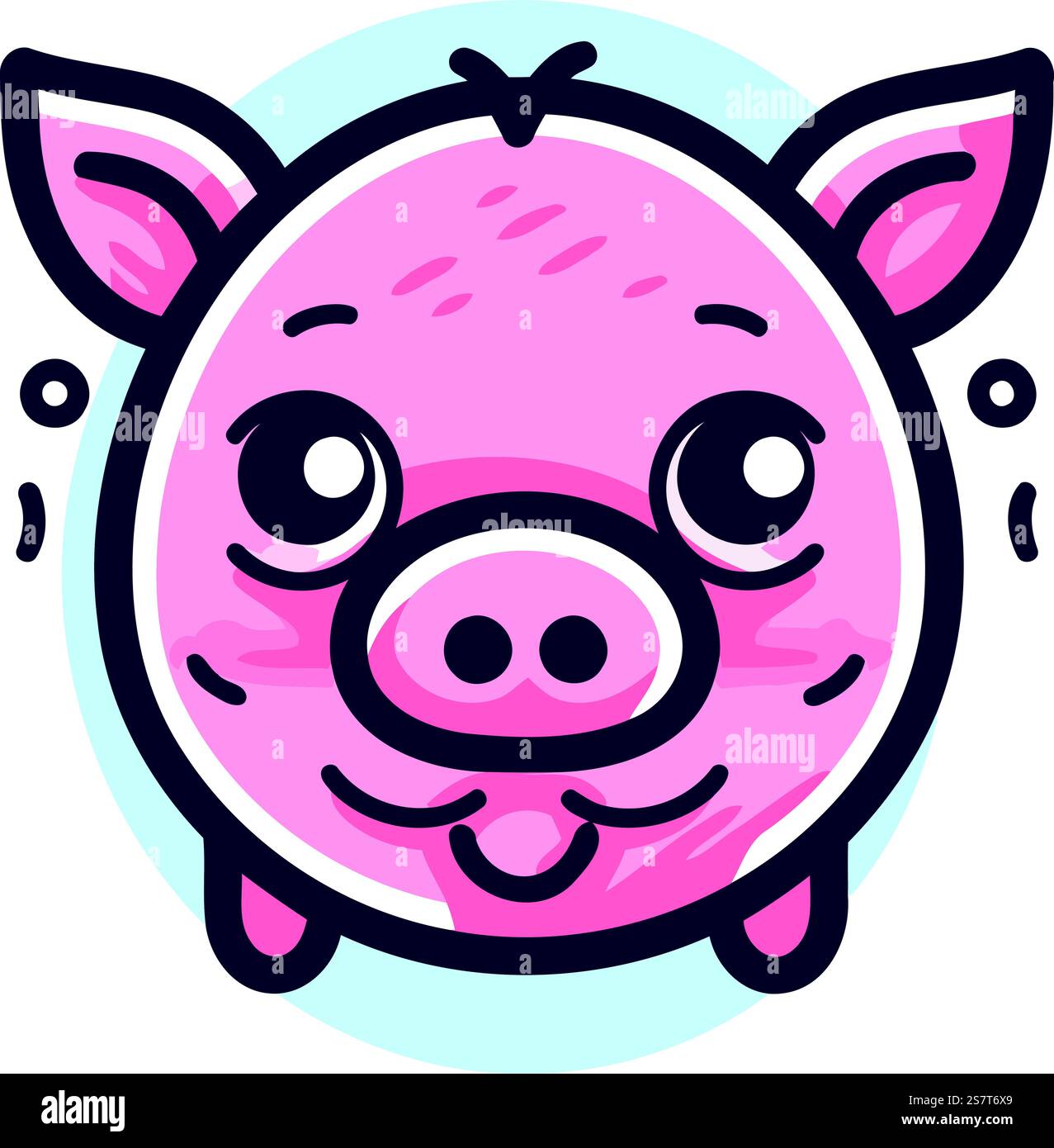 Cute piggy vector illustration. Cute piggy character Stock Vector Image ...