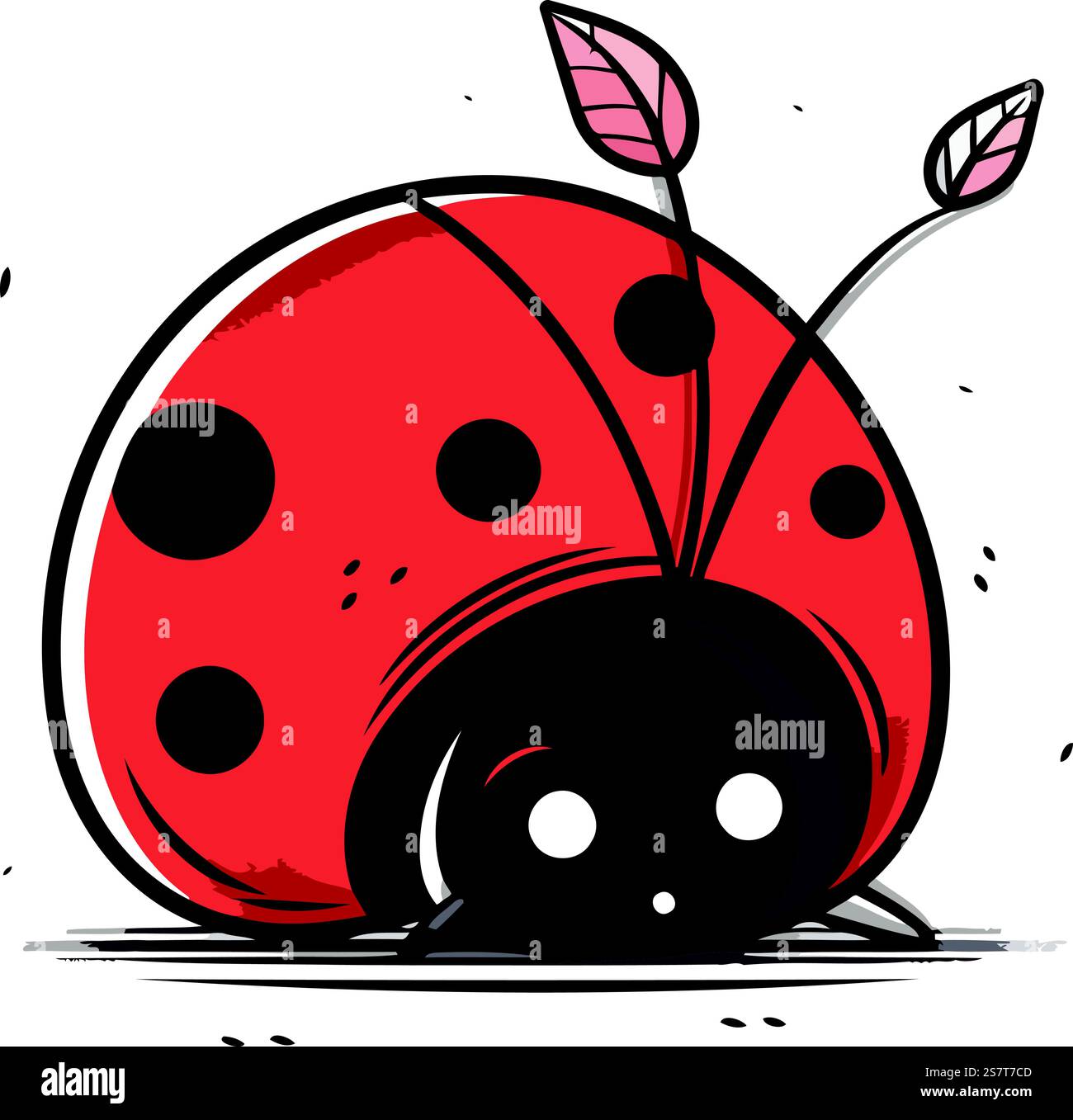 Ladybug vector illustration. Hand drawn ladybug isolated on white ...