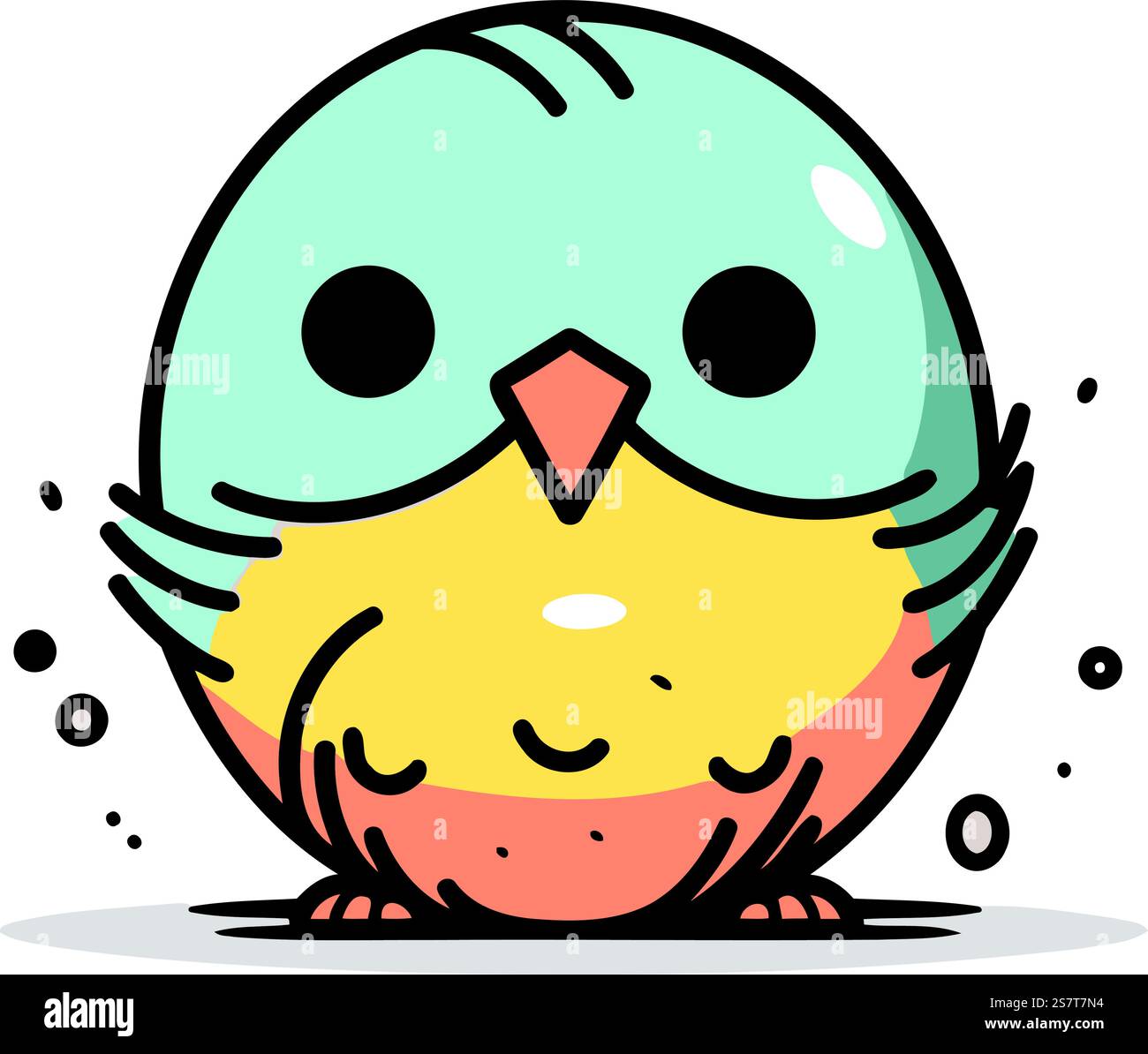 Cute little bird character. Vector illustration isolated on white ...