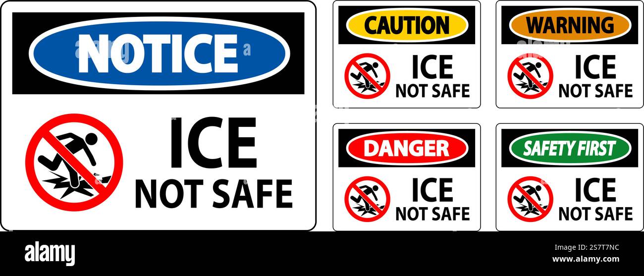 Danger Sign Ice Not Safe Stock Vector Image & Art - Alamy