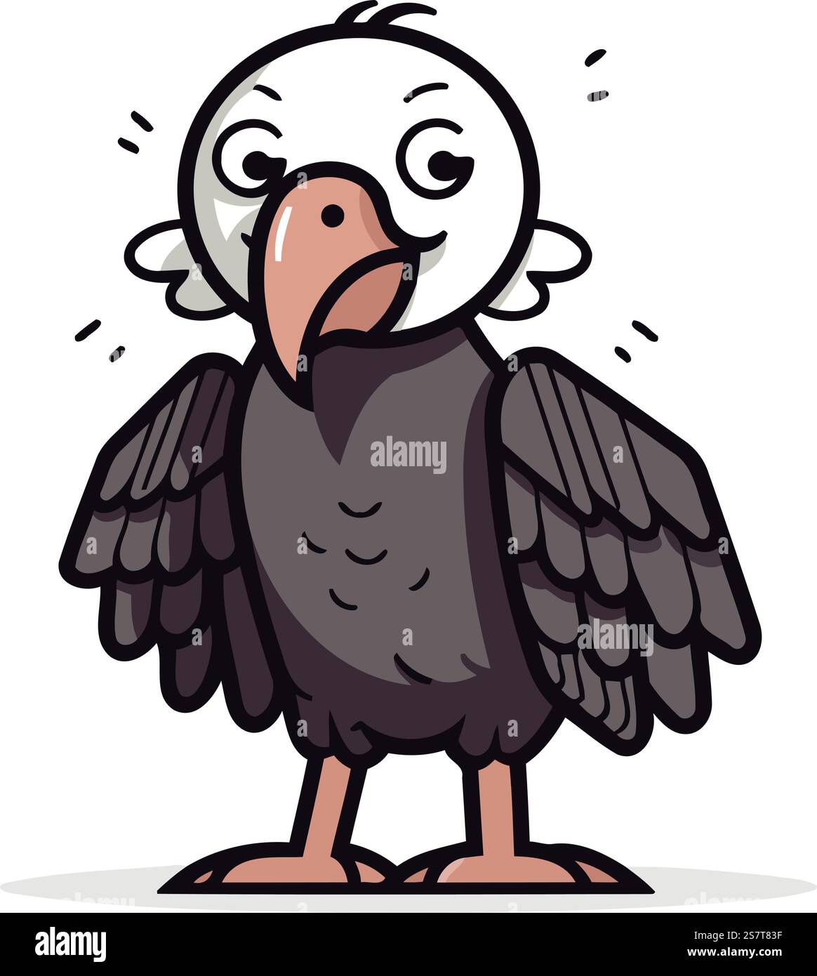 Vector illustration of a vulture. Cute cartoon vulture Stock Vector ...
