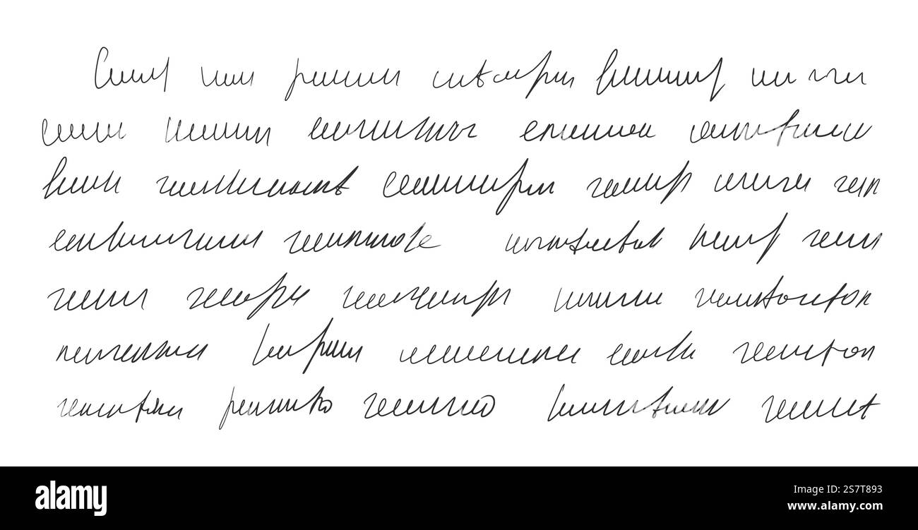 Handwritten Scribble Letter Freehand Text Note Unreadable Doodle