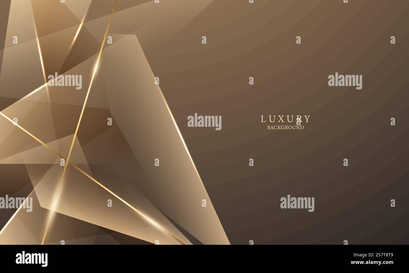 Elegant brown background with luxury golden elements Modern 3D Abstract ...