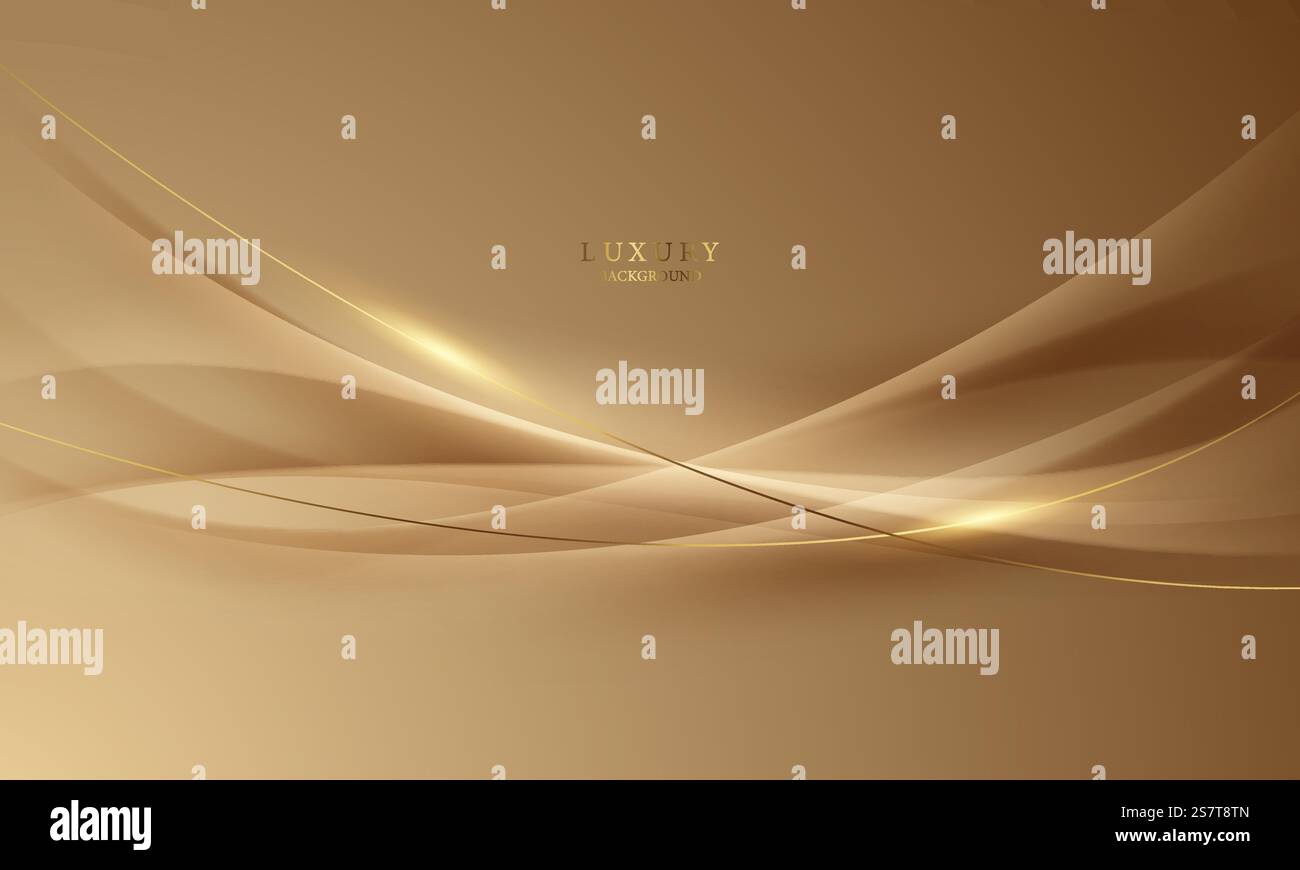 Elegant brown background with luxury golden elements Modern 3D Abstract ...