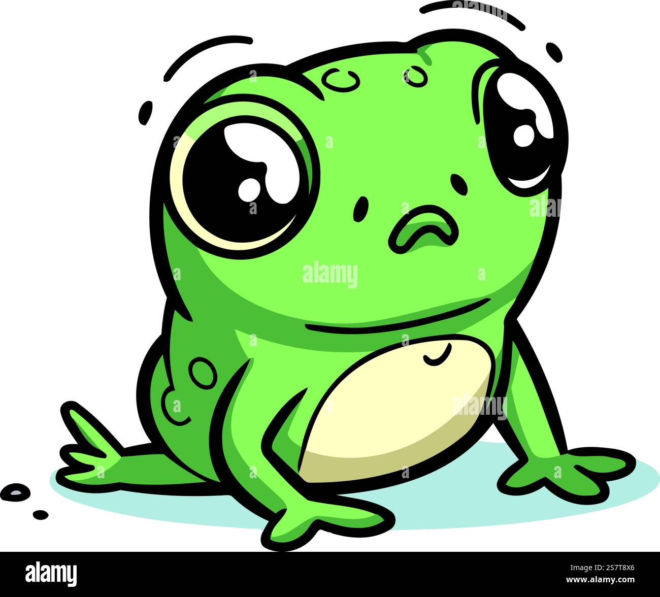Frog Cartoon Character Vector Illustration. Cute Frog Animal Cartoon ...
