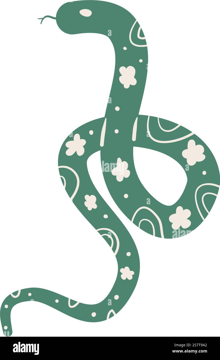 Green decorated snake Chinese New Years symbol. Cny zodiac snake lunar ...