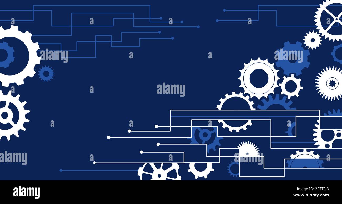 Gears background, data science and technology. Cogs wheels industrial ...