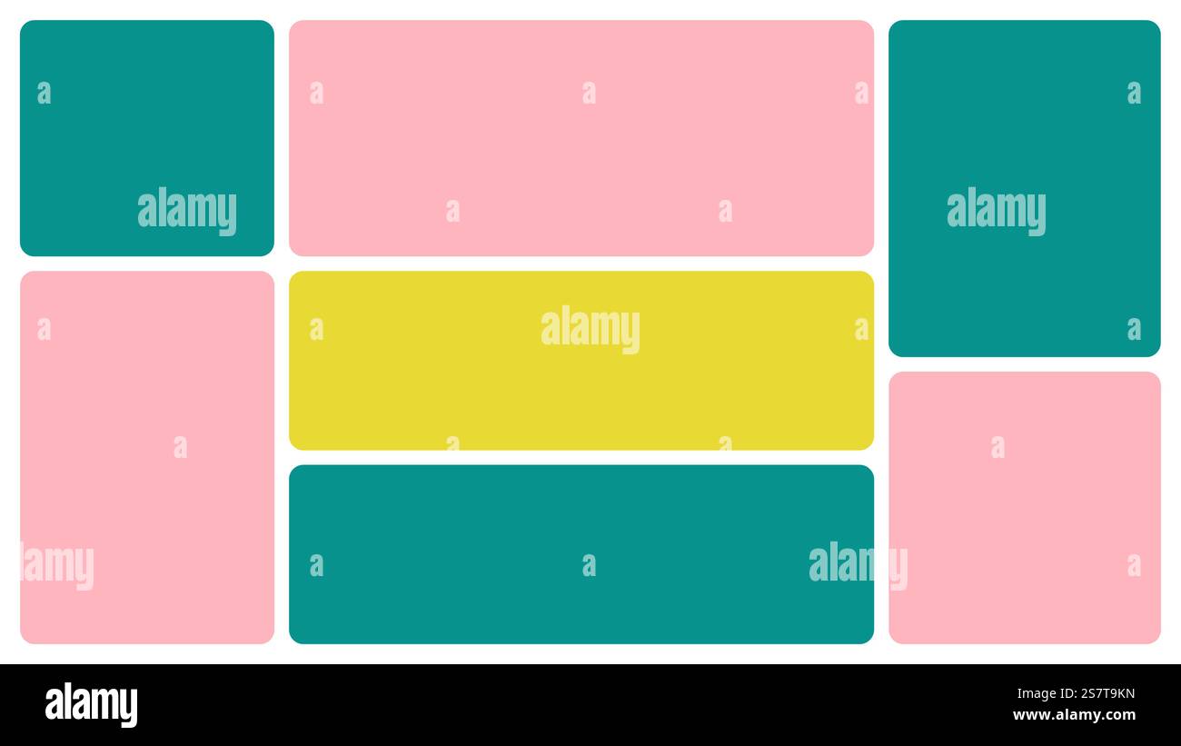 Bento box template. Y2K collage grid shapes. Geometry modular moodboard ...