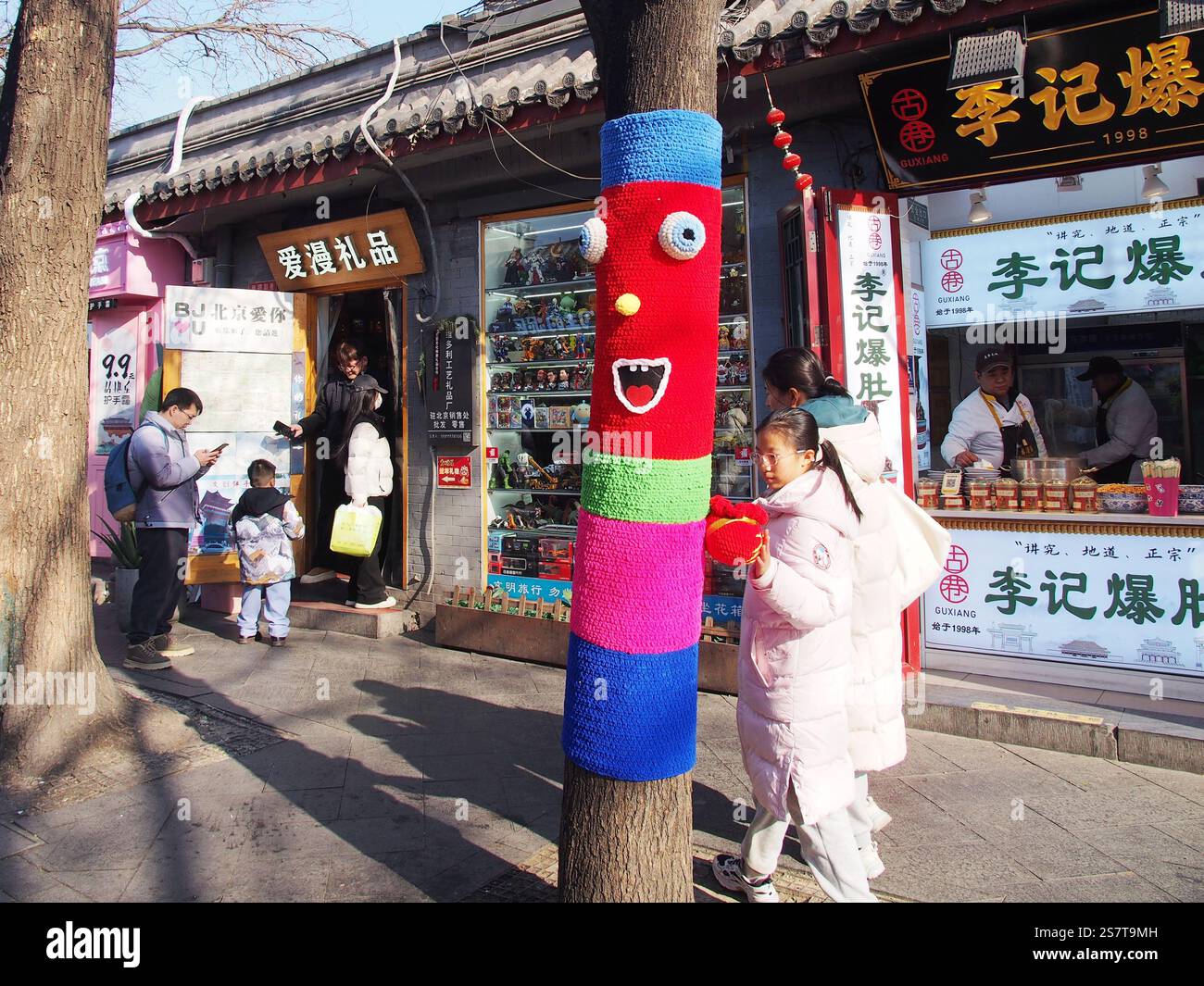 BEIJING, CHINA - JANUARY 20, 2025 - Trees cover with sweaters at ...
