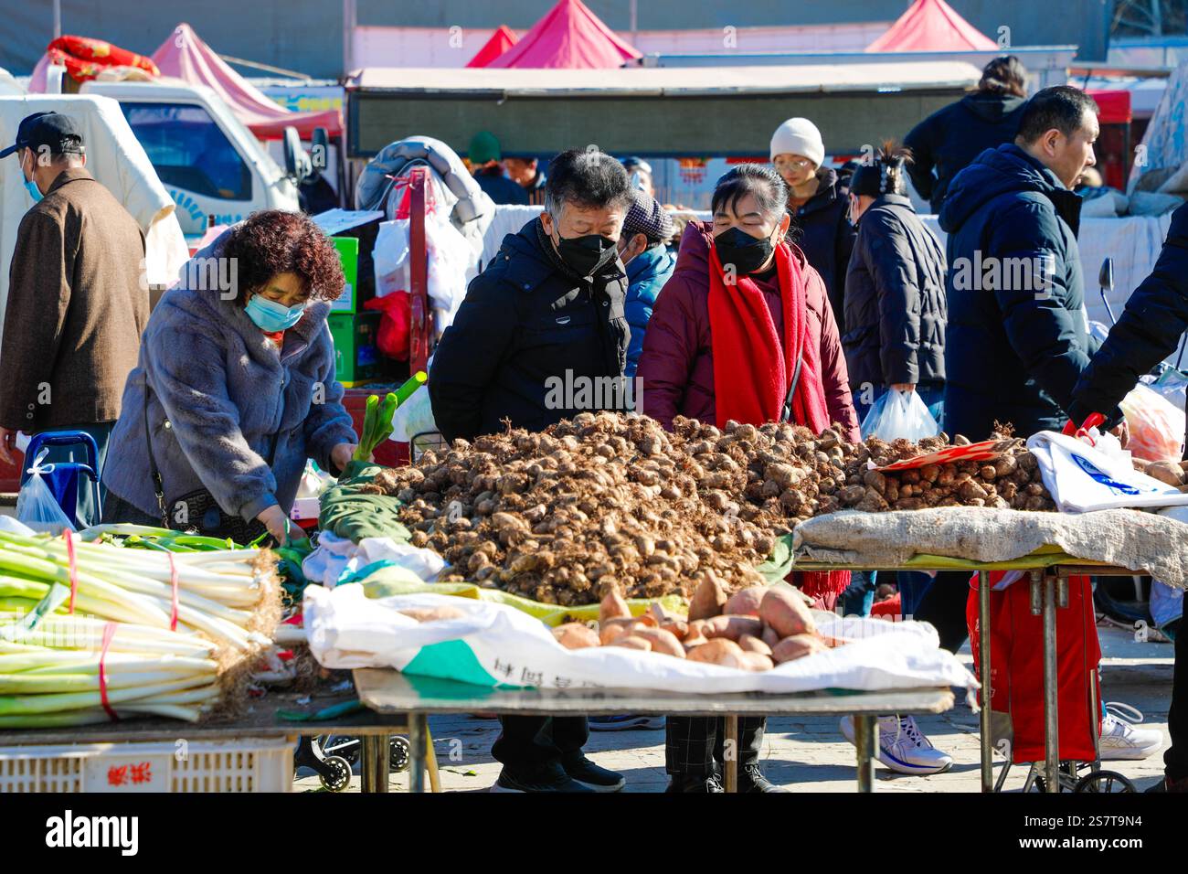 A bustling Spring Festival goods market in Jinan City, east China's ...