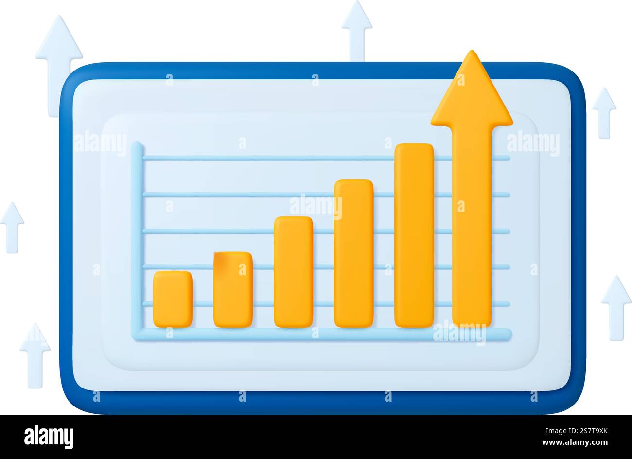 Positive growth chart, financial analytics and business success. Arrows ...