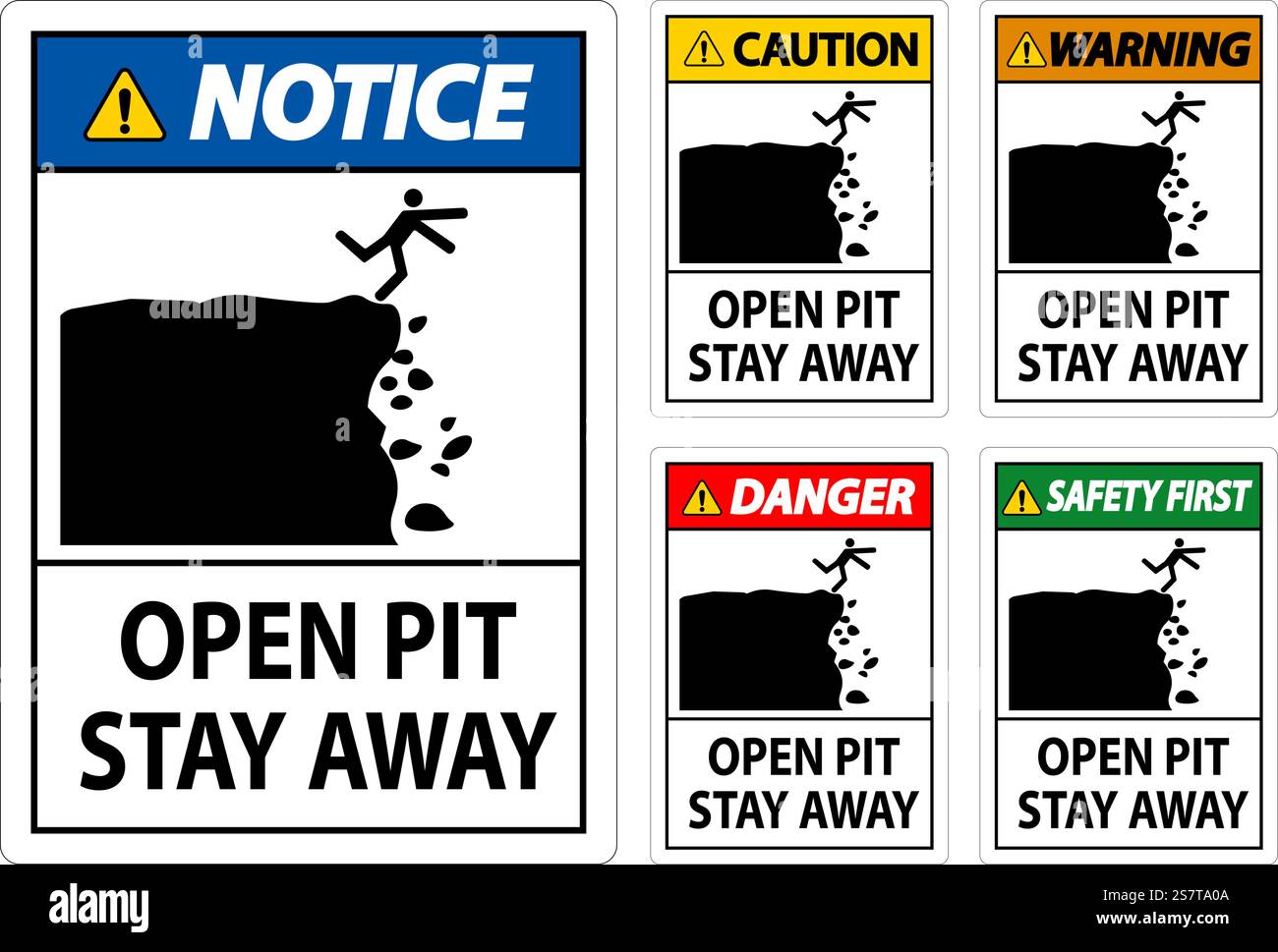 Danger Sign Open Pit, Stay Away Stock Vector Image & Art - Alamy