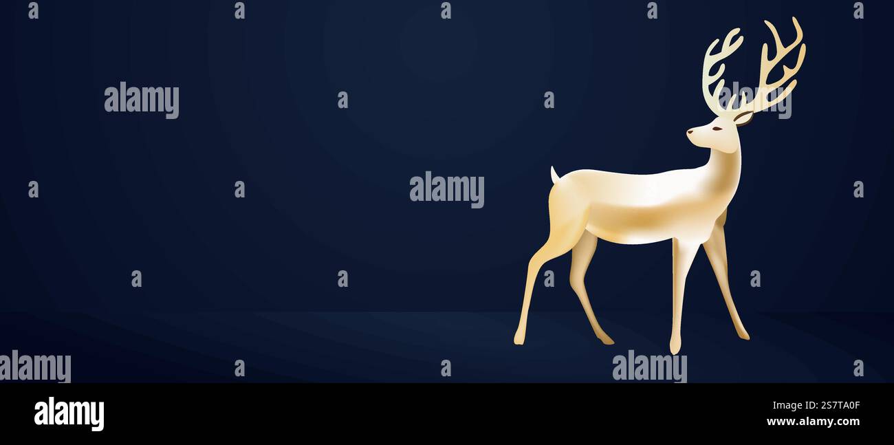 Beautiful golden deer design vector illustration Stock Vector Image ...