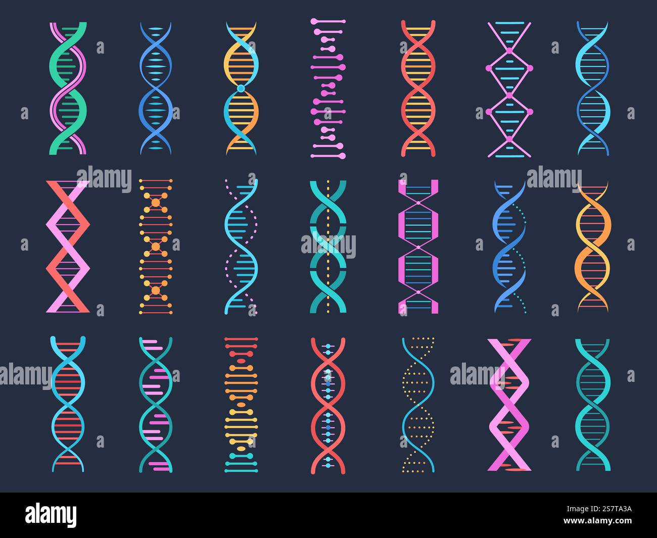 Dna Pictogram Symbols Gene Shapes Biological Elements Genetic Helix Code Research Medical
