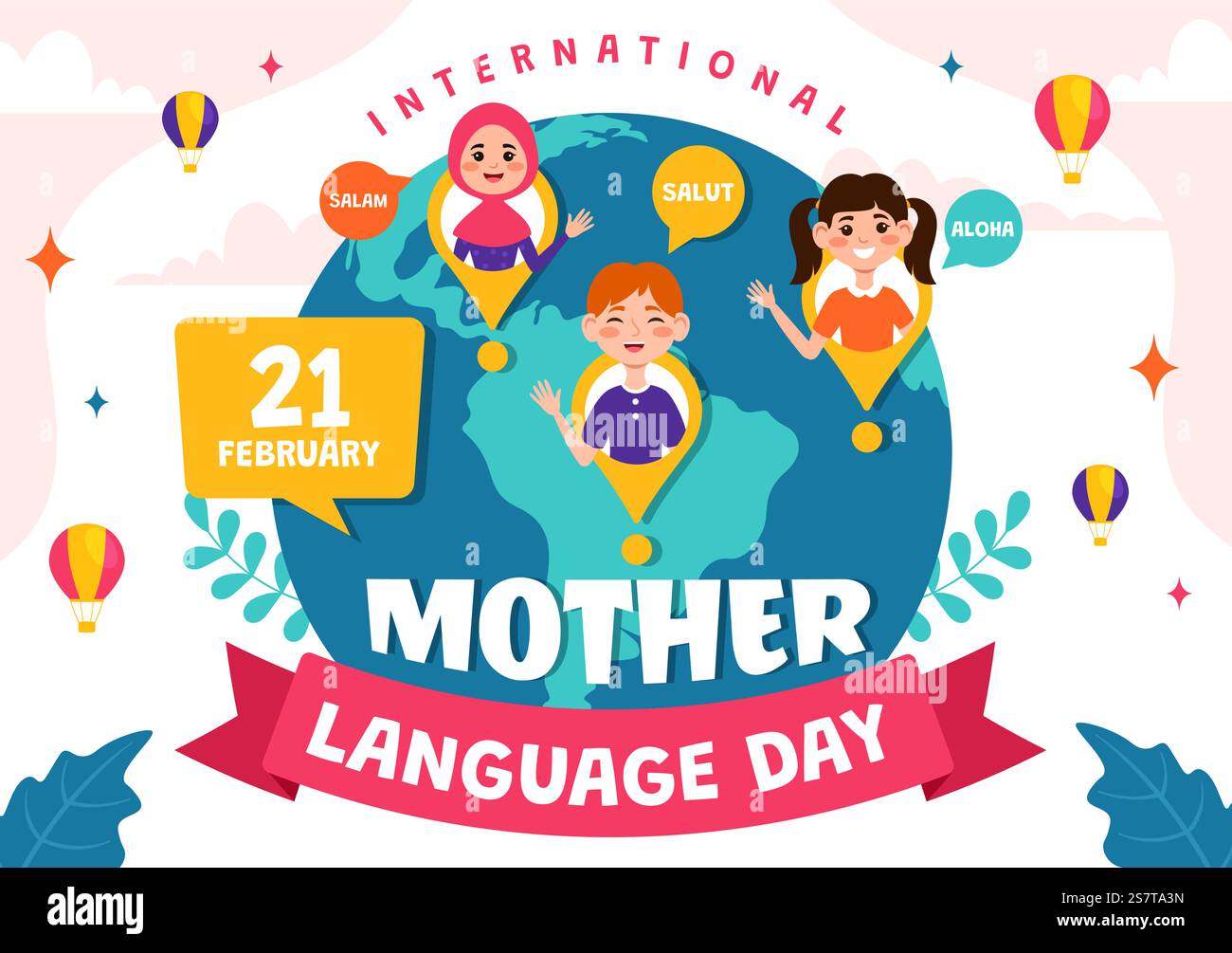 International Mother Language Day Vector Illustration on February 21 ...