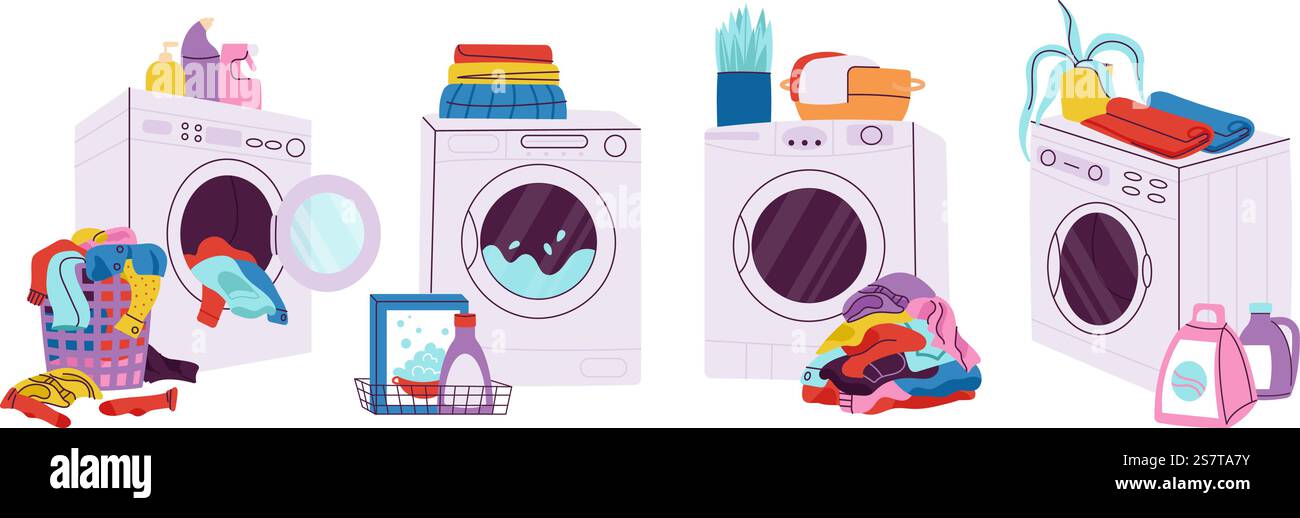 Washing machine scenes and wash powder hi-res stock photography and ...