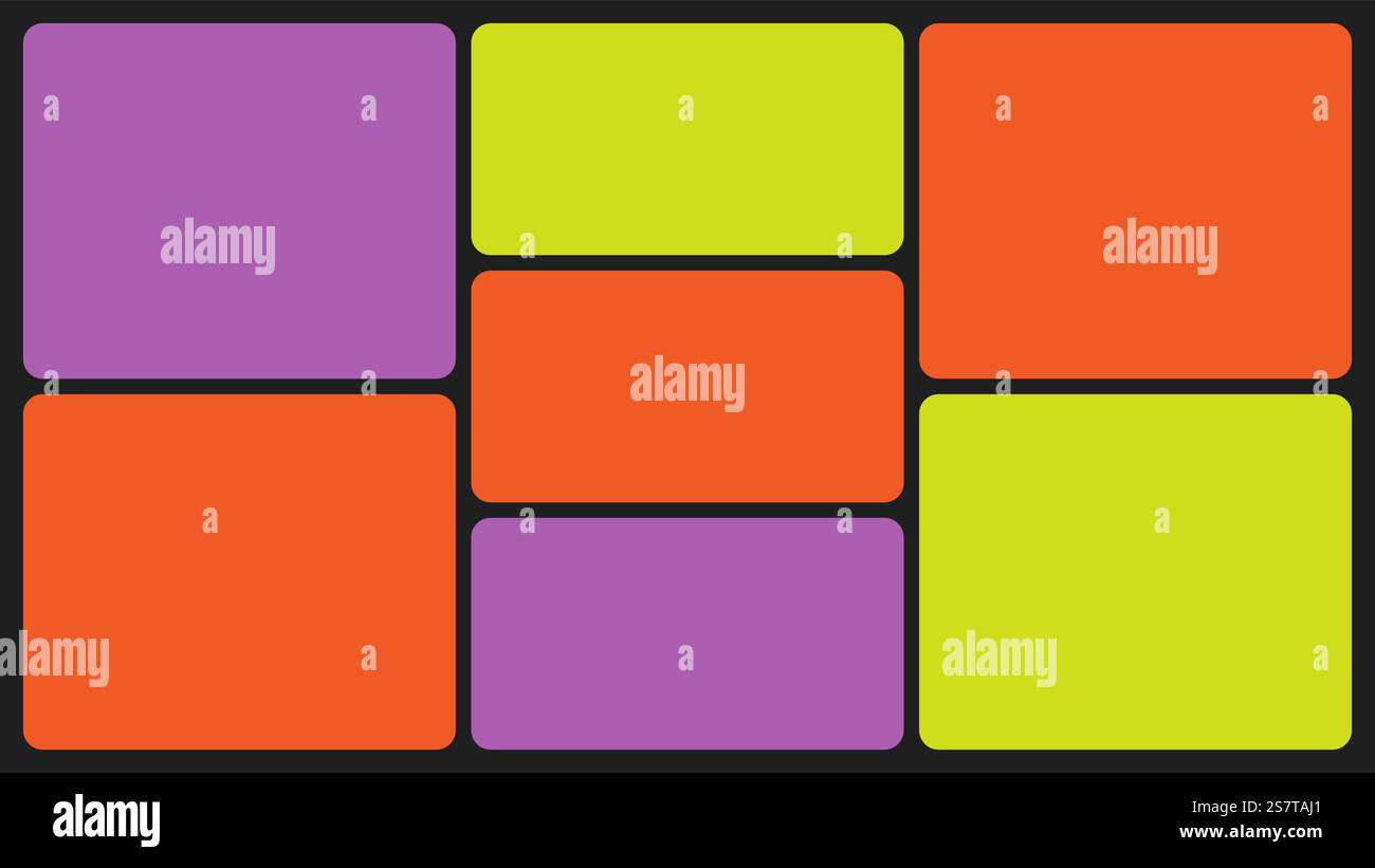 Bento box template. Y2K collage grid shapes. Geometry modular moodboard ...