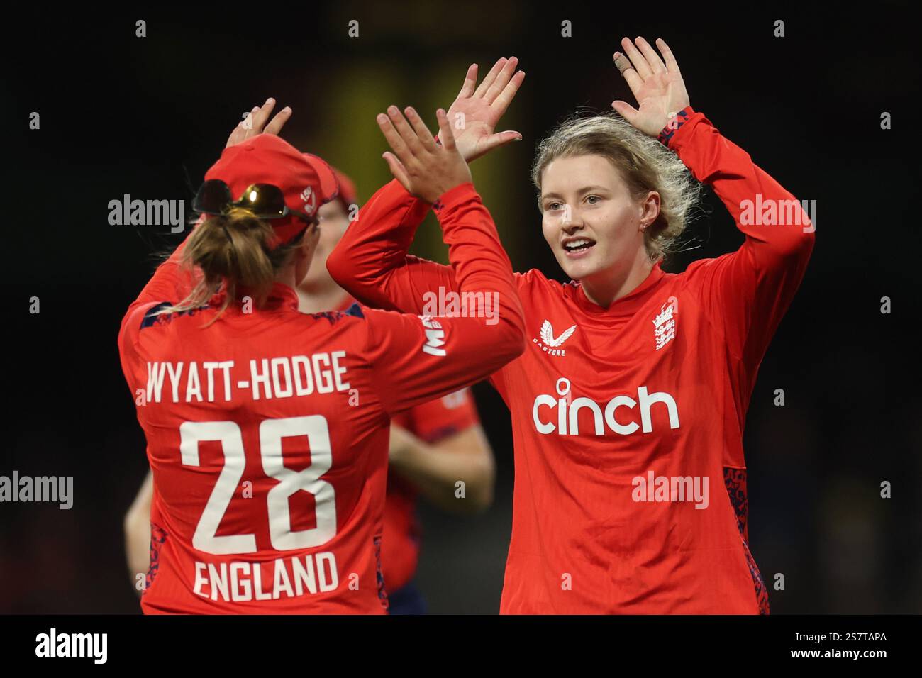 Sydney, Australia. 20th Jan, 2025. Charlie Dean of England celebrates ...
