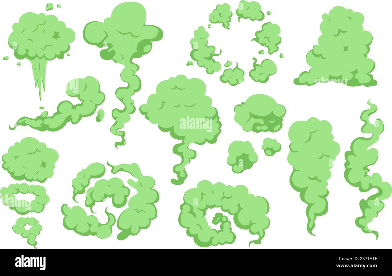 Bad smell green fog effects. Stinky clouds, gas or toxic fume. Cooking ...