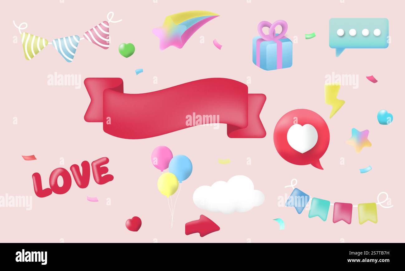 3d celebration equipment design vector illustration Stock Vector Image ...