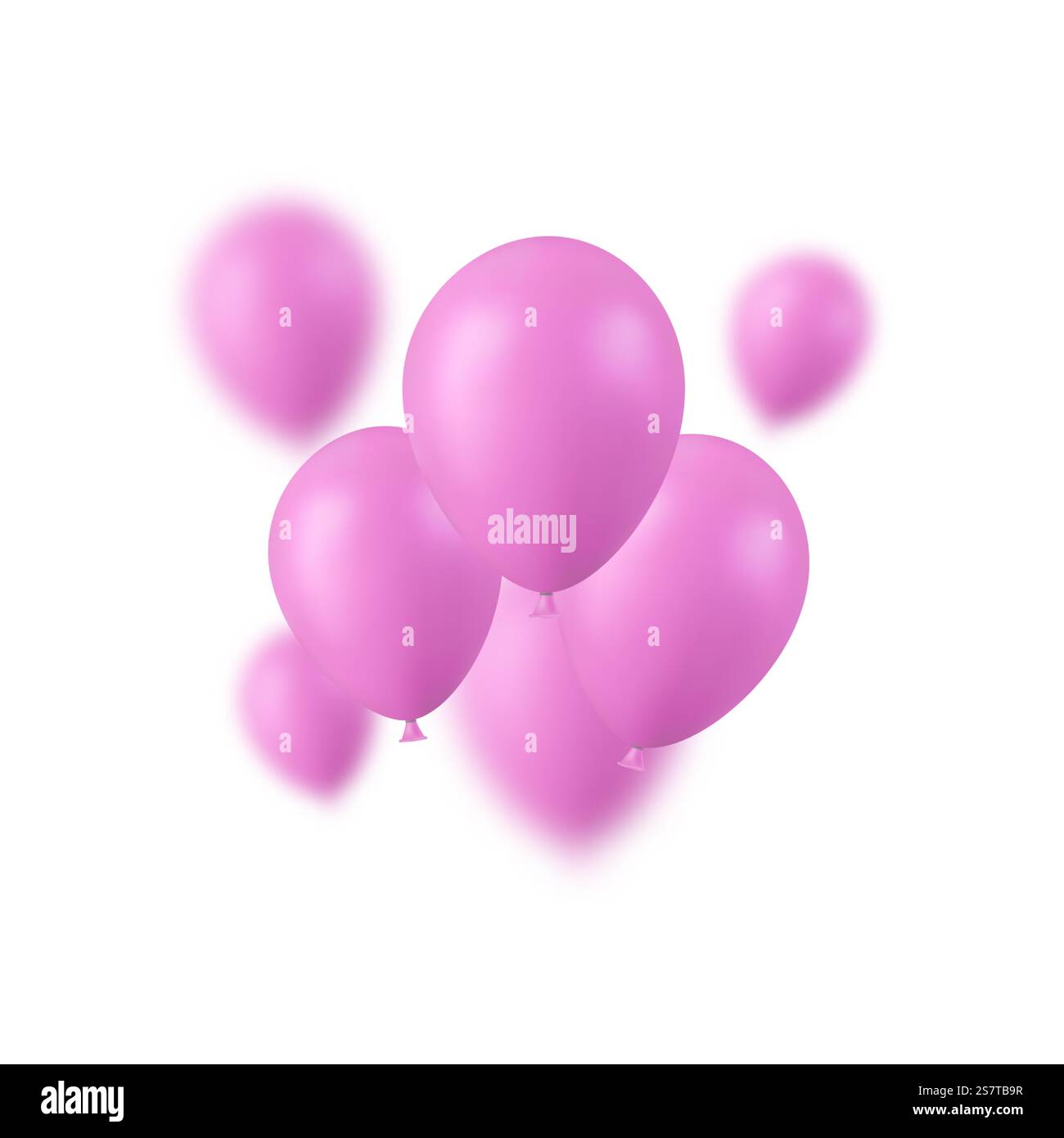 3d Realistic pink Happy Birthday Balloons Flying for Party and ...